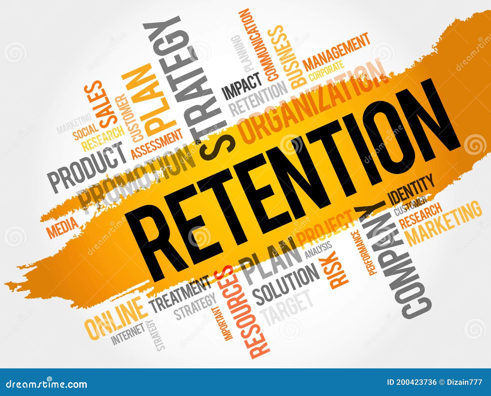 Word Cloud with Retention stock illustration. Illustration of economy ...