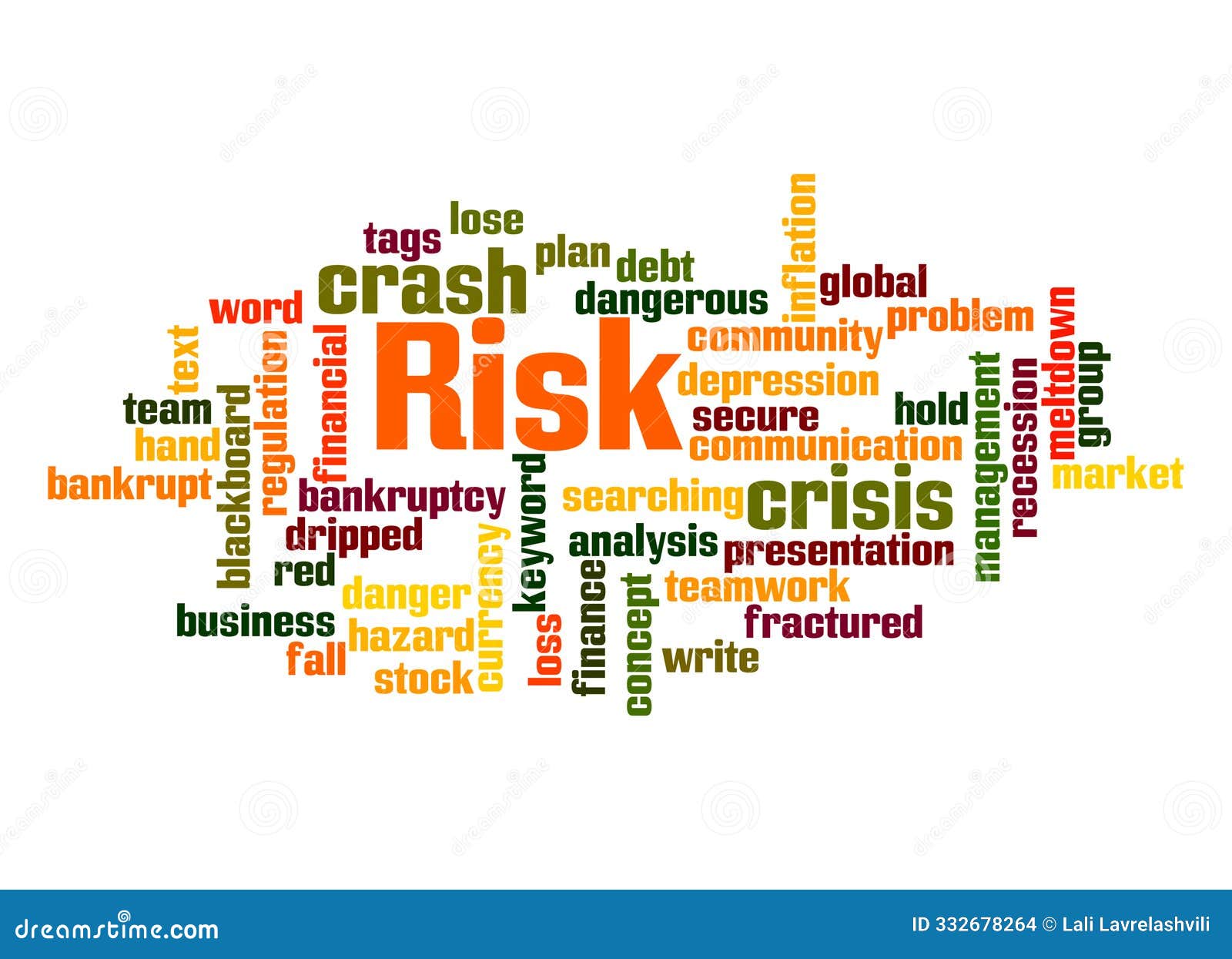 Word Cloud with RISK Concept Stock Illustration - Illustration of crash ...