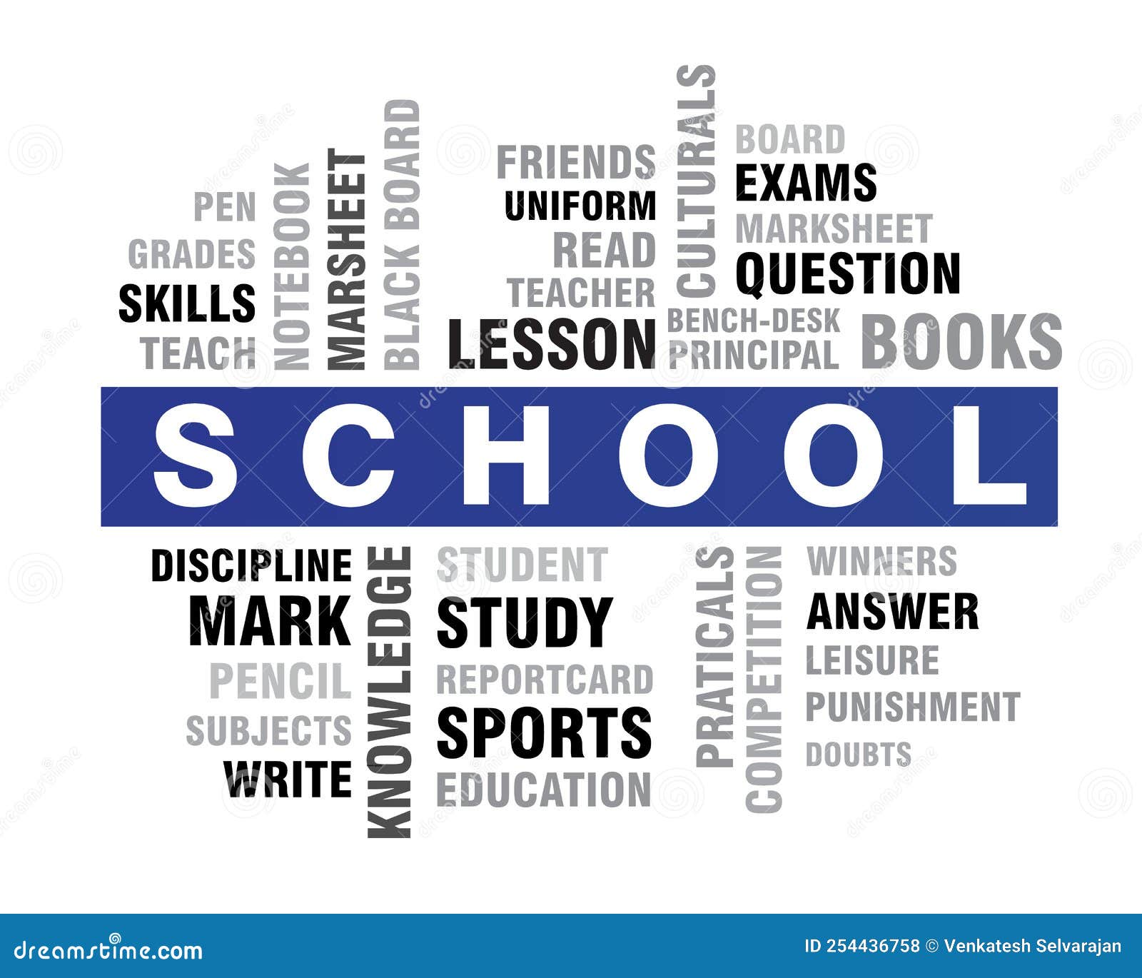 Word Cloud of School Vector Illustration Stock Vector - Illustration of ...