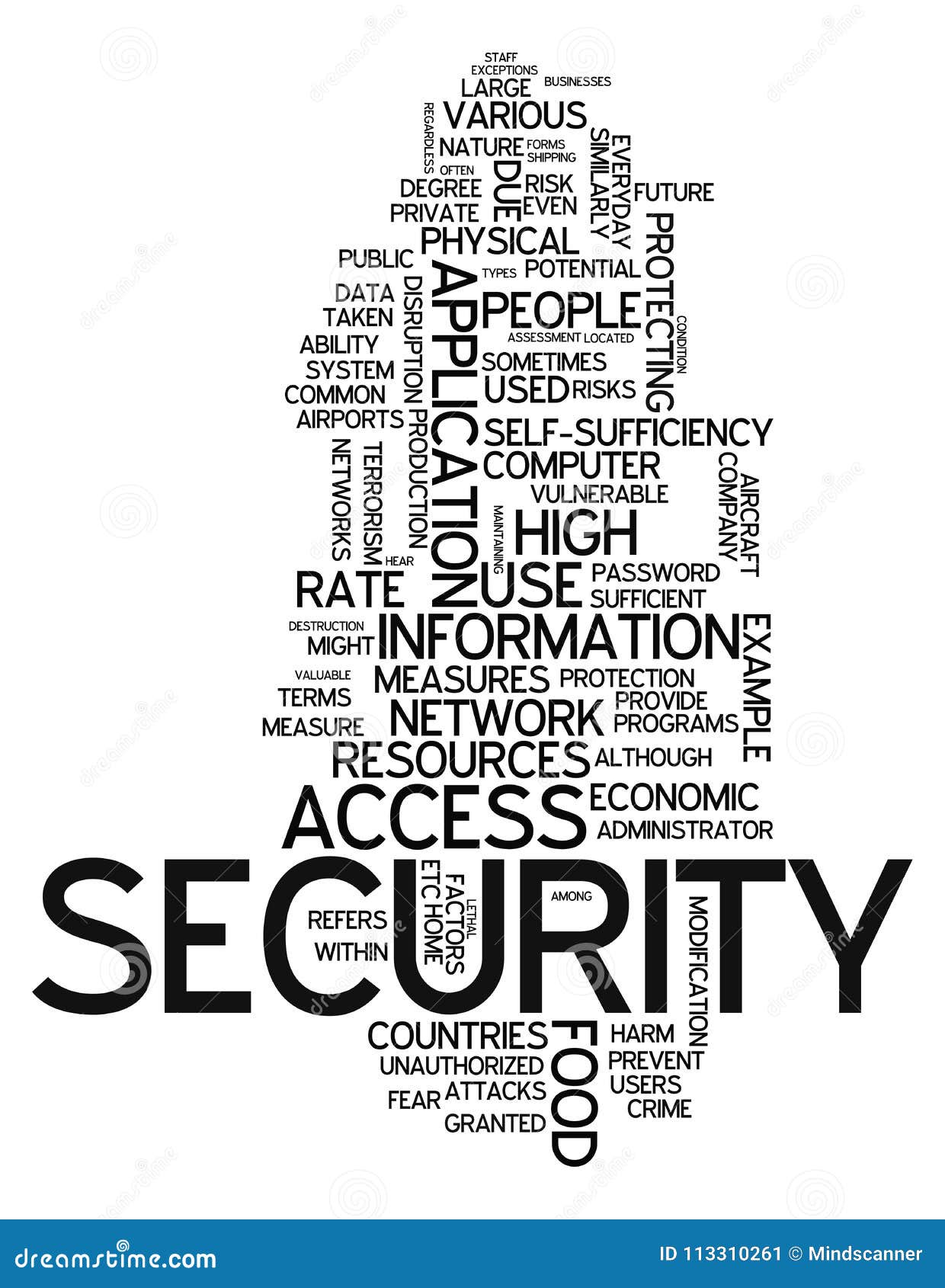 Word Cloud Security stock illustration. Illustration of poster - 113310261