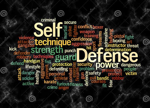 Word Cloud with SELF DEFENSE Concept Create with Text only Stock ...