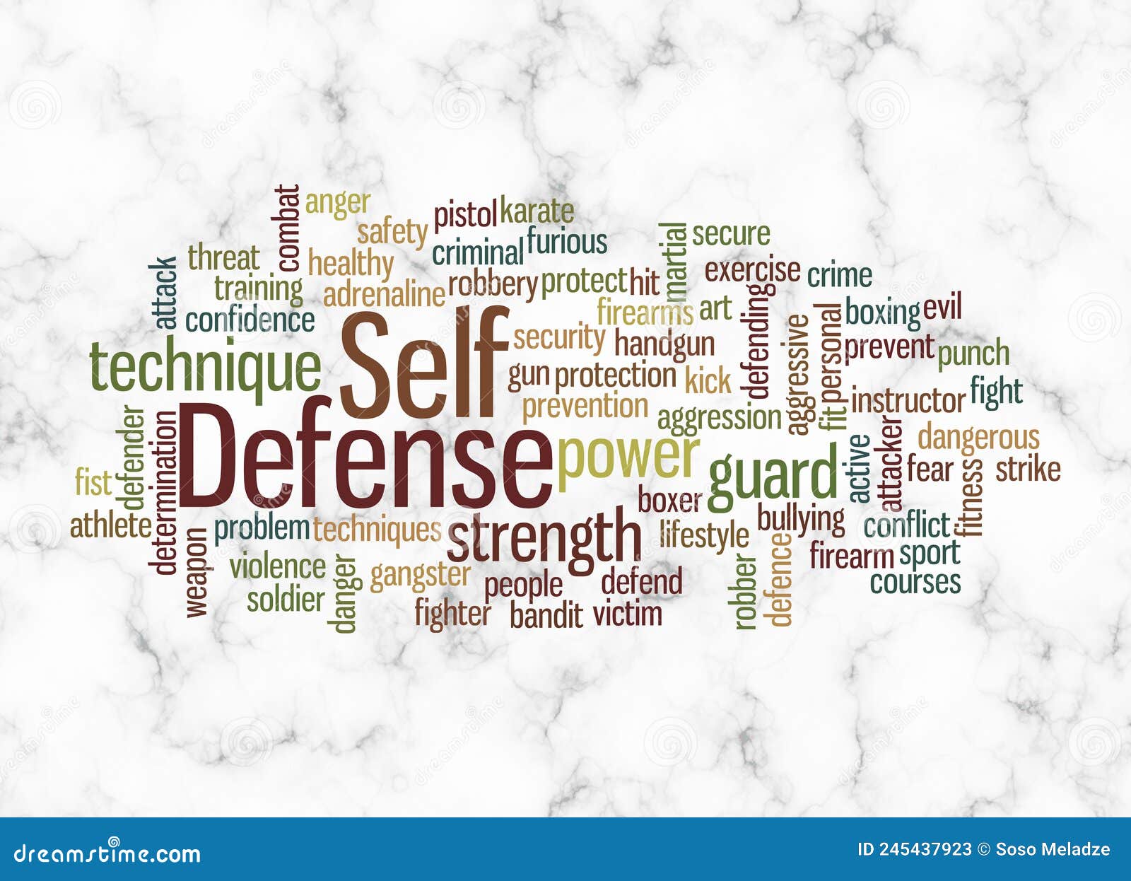 Word Cloud with SELF DEFENSE Concept Create with Text only Stock ...
