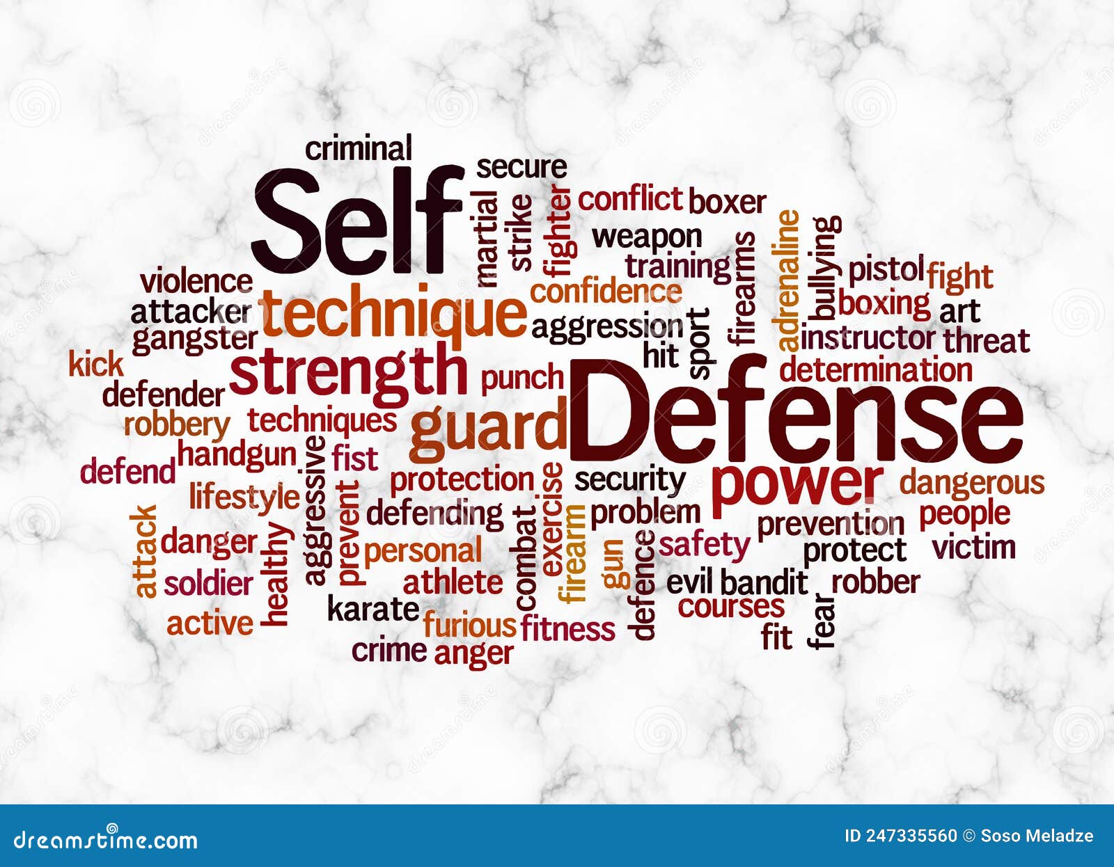 Word Cloud with SELF DEFENSE Concept Create with Text only Stock ...