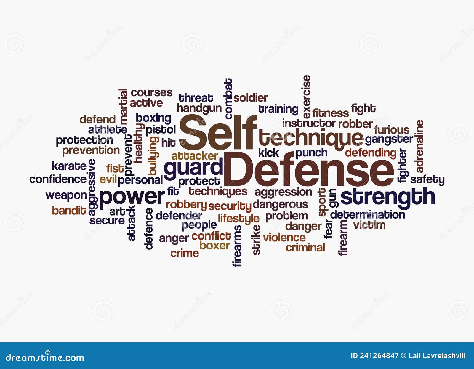Word Cloud with SELF DEFENSE Concept, Isolated on a White Background ...