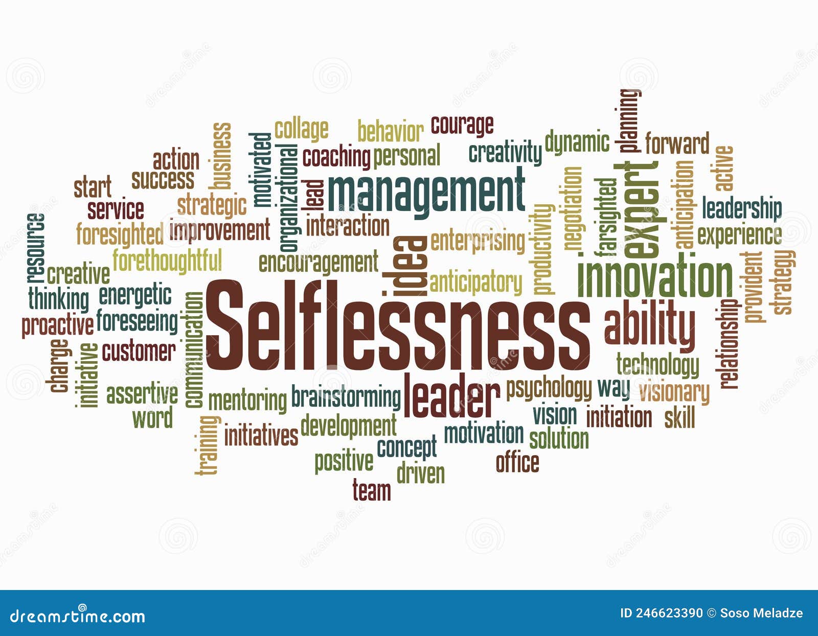 Word Cloud with SELFLESSNESS Concept Create with Text only Stock ...