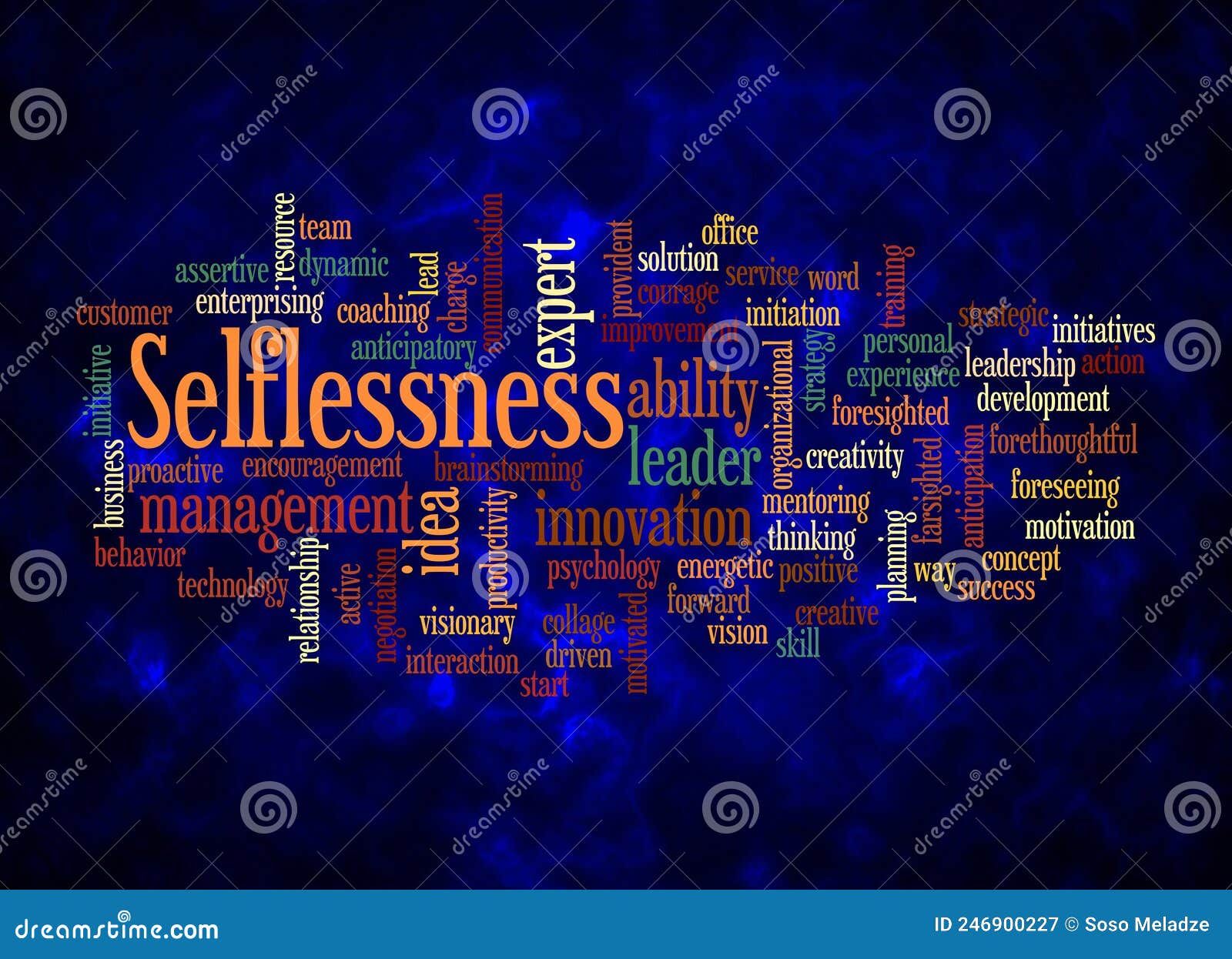 Word Cloud with SELFLESSNESS Concept Create with Text only Stock ...