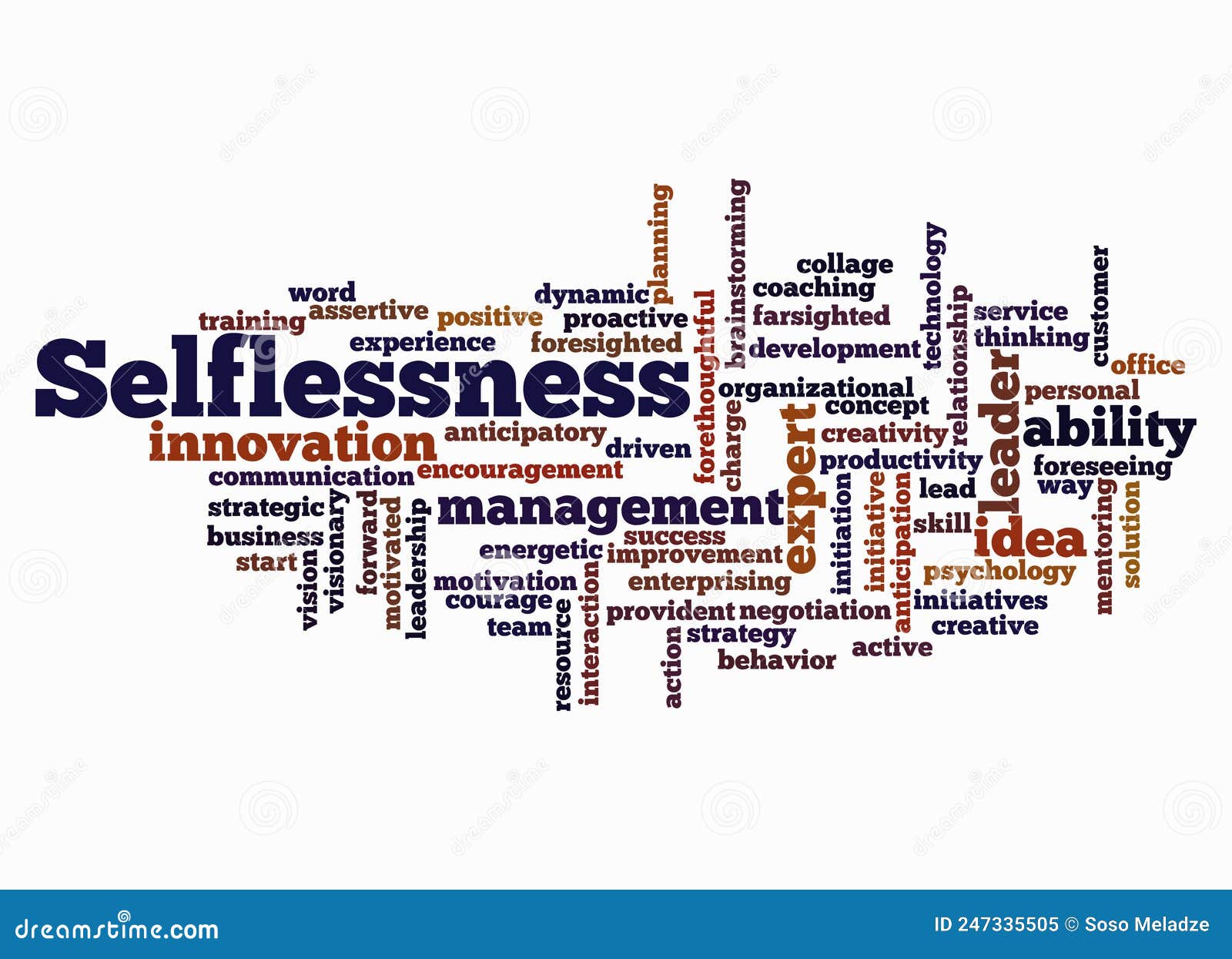 Word Cloud with SELFLESSNESS Concept Create with Text only Stock ...