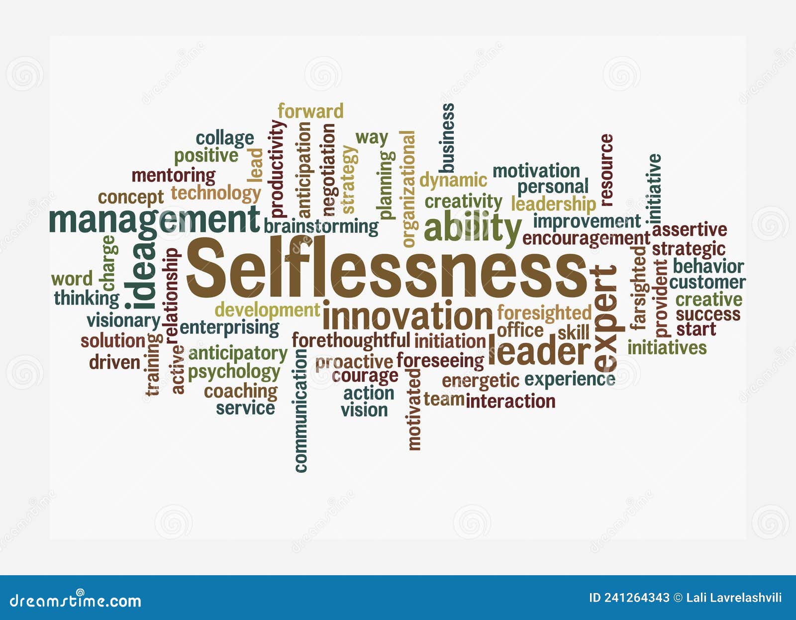 Word Cloud with SELFLESSNESS Concept, Isolated on a White Background ...