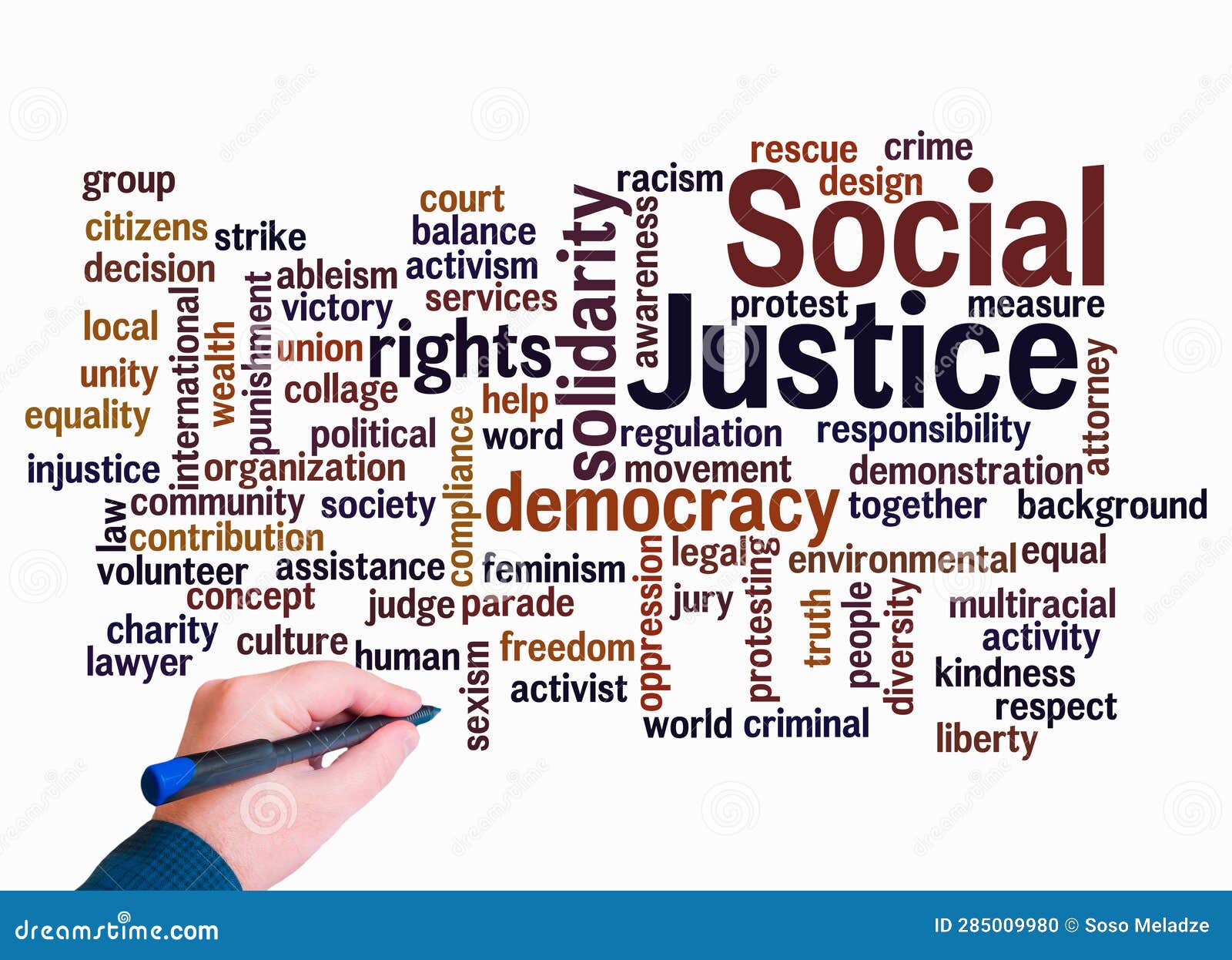 Word Cloud with SOCIAL JUSTICE Concept Create with Text only Stock ...