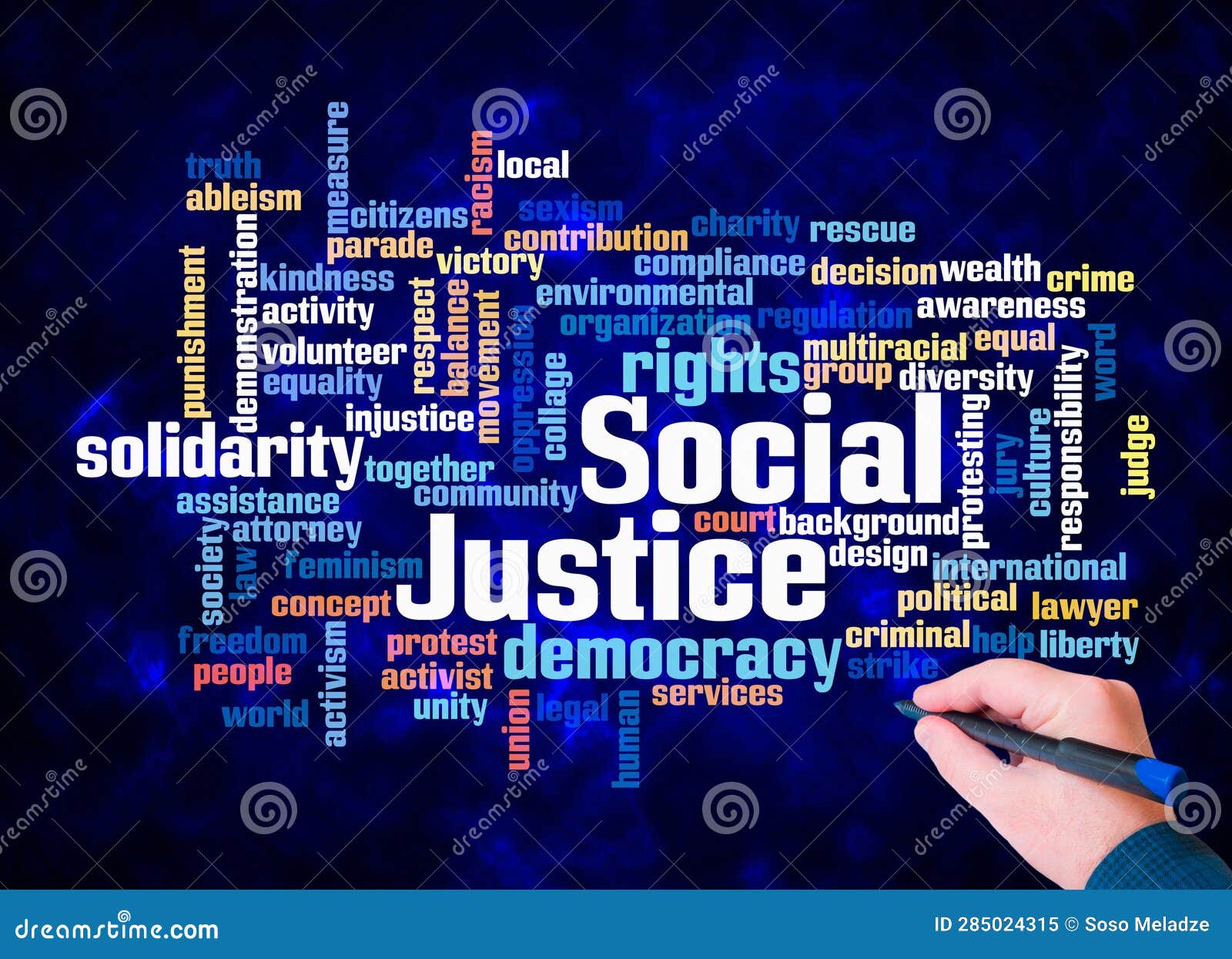 Word Cloud with SOCIAL JUSTICE Concept Create with Text only Stock ...