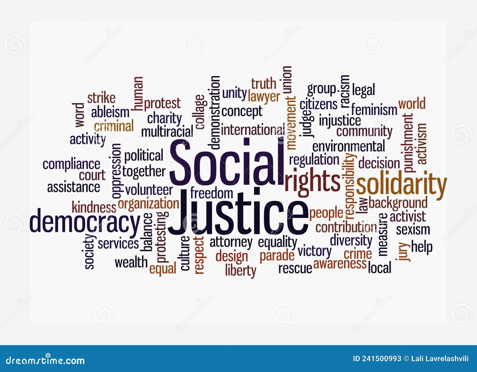 Word Cloud with SOCIAL JUSTICE Concept, Isolated on a White Background ...