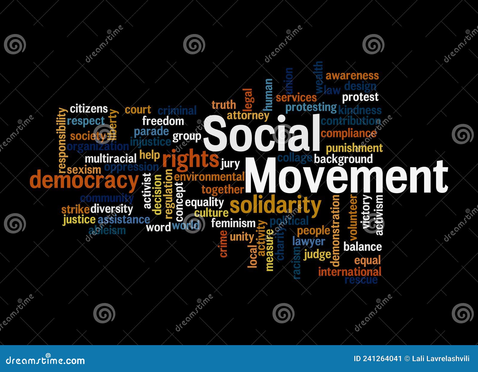Word Cloud with SOCIAL MOVEMENT Concept, Isolated on a Black Background ...