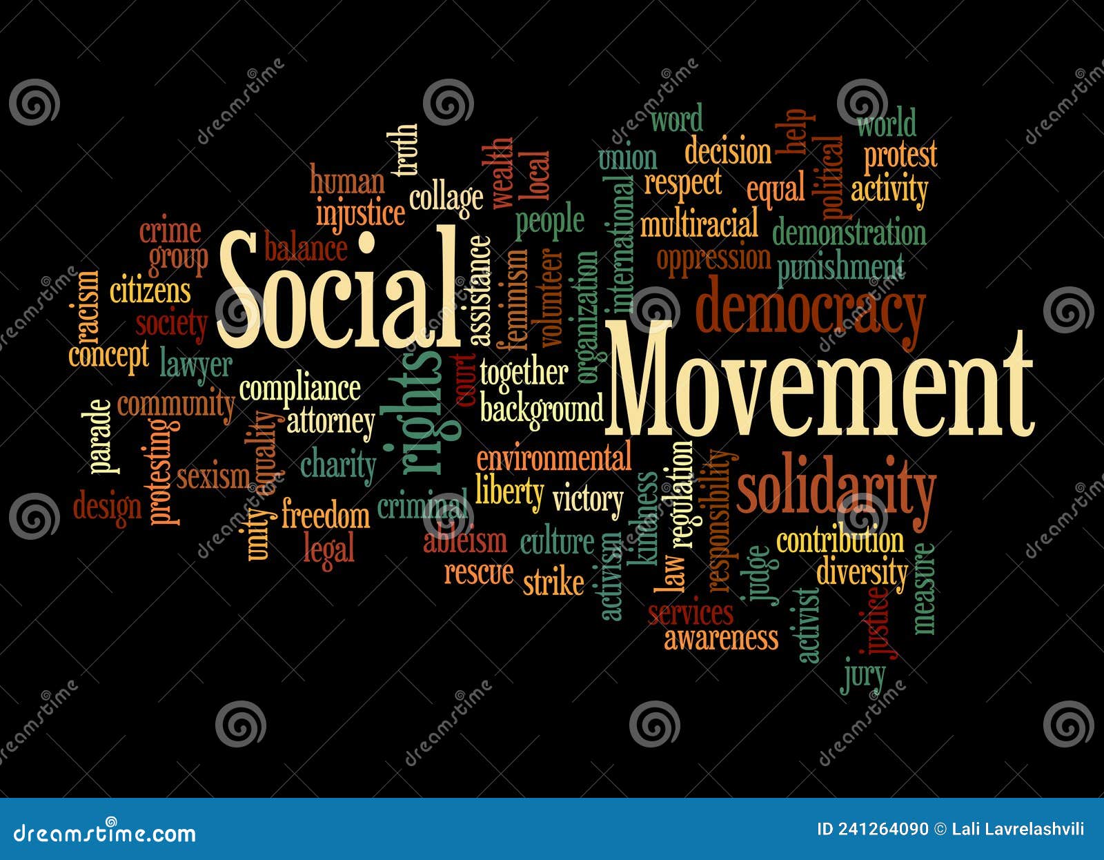 Word Cloud with SOCIAL MOVEMENT Concept, Isolated on a Black Background ...