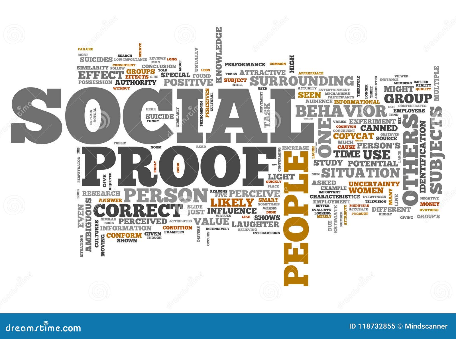 Word Cloud Social Proof stock illustration. Illustration of bystander ...