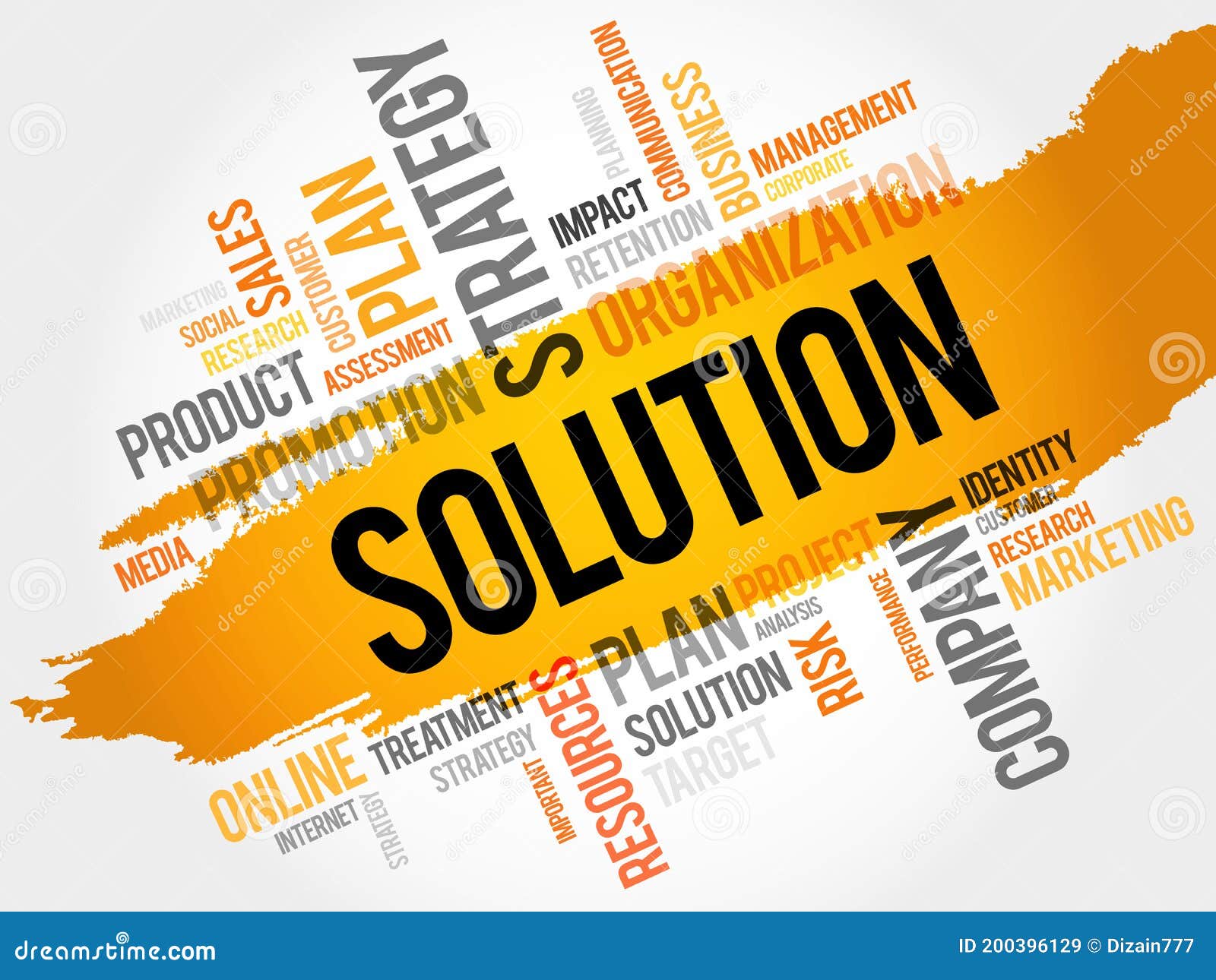 Word Cloud with Solution stock illustration. Illustration of ...