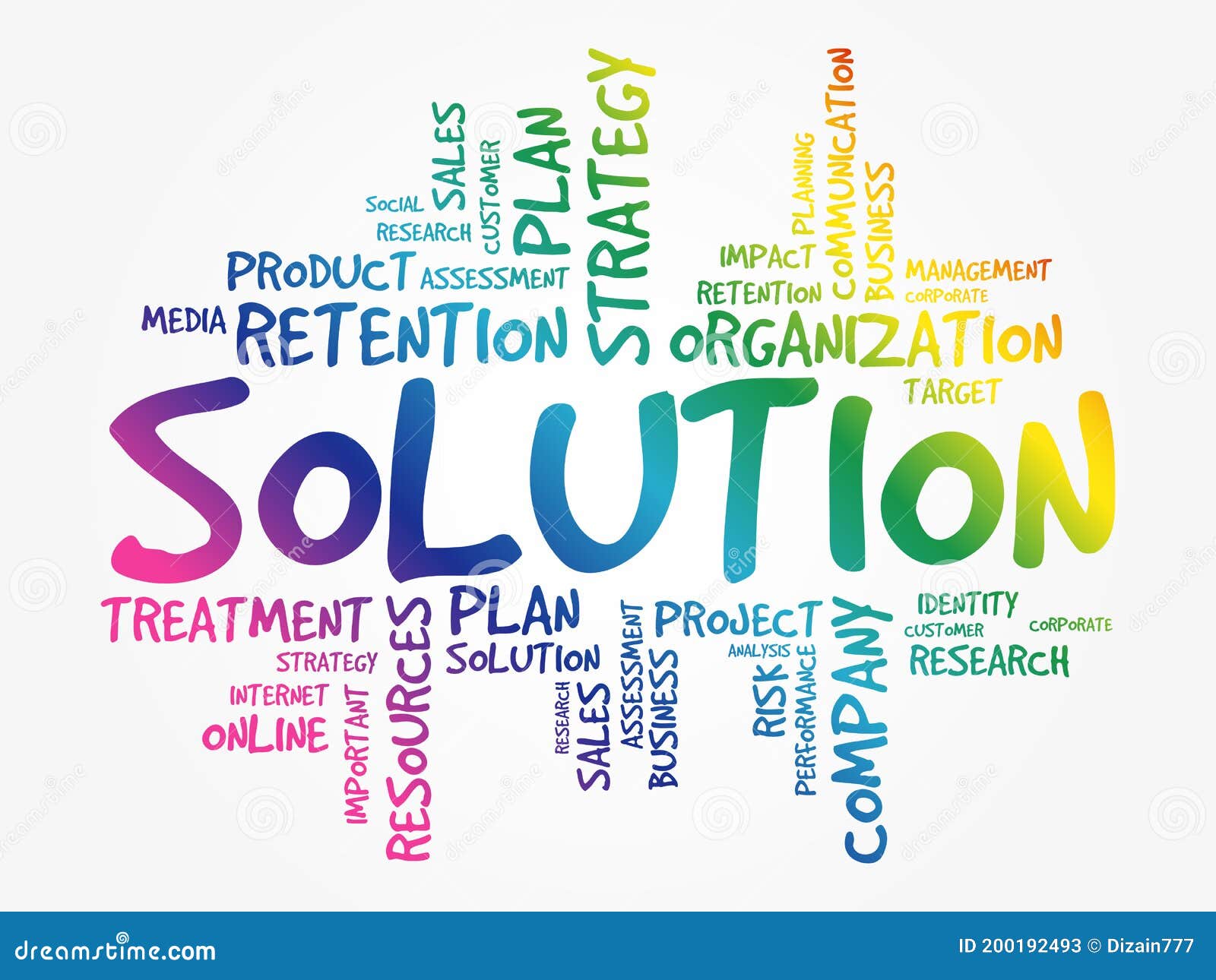 Word Cloud with Solution Related Tags Stock Illustration - Illustration ...