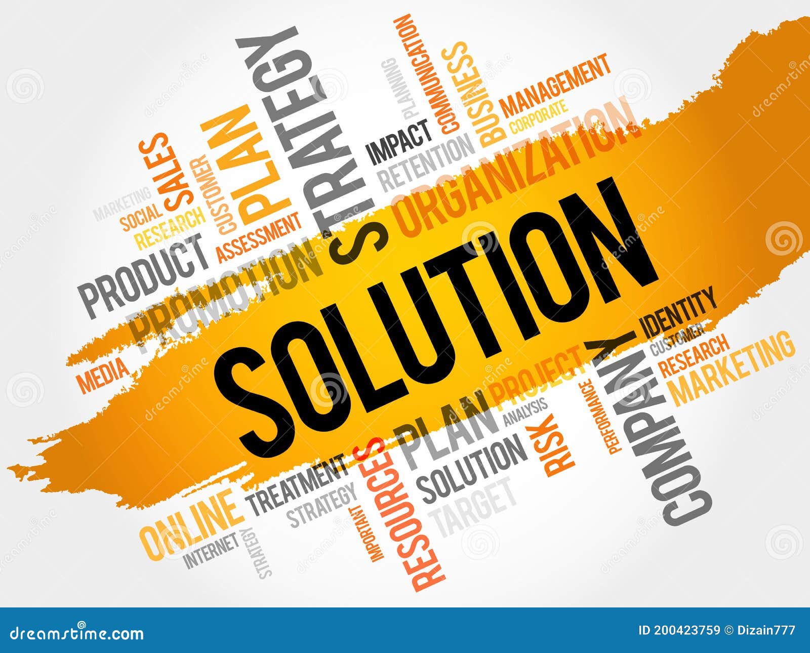 Word Cloud with Solution Related Tags Stock Illustration - Illustration ...