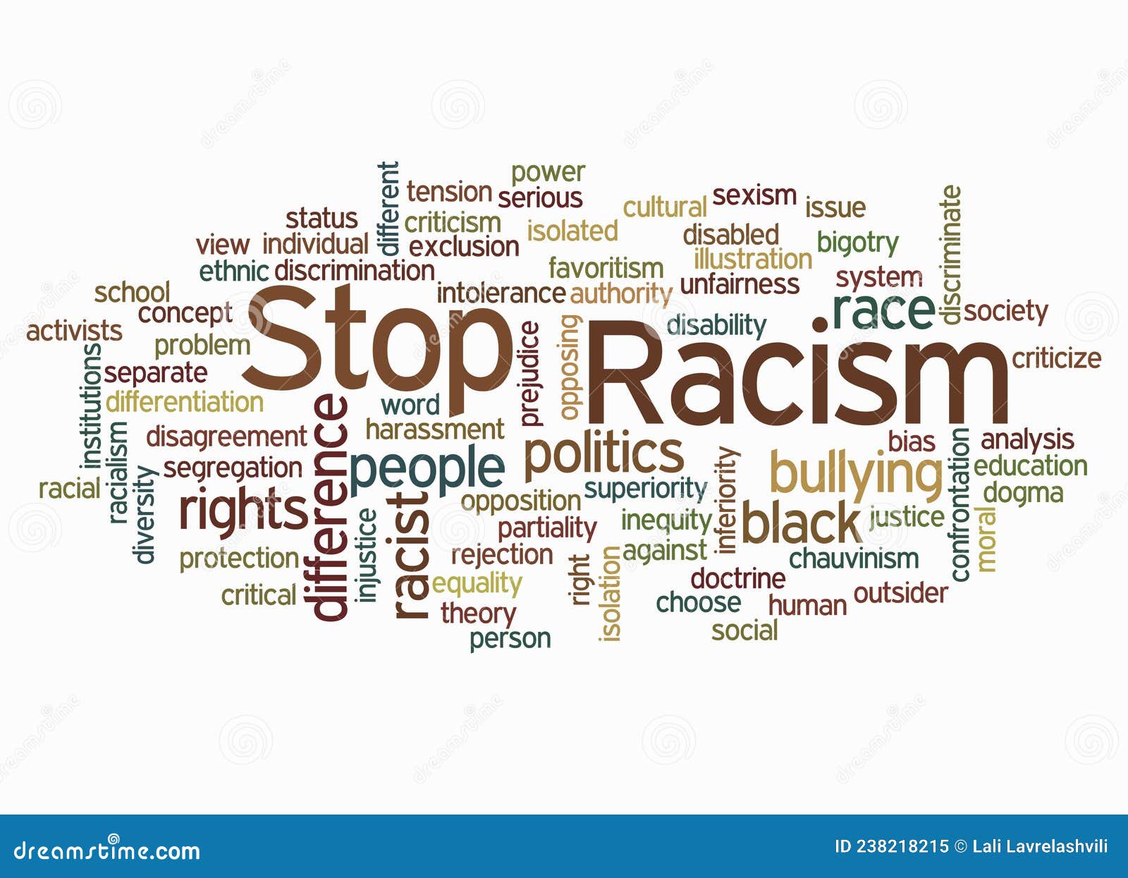 Word Cloud with STOP RACISM Concept, Isolated on a White Background ...