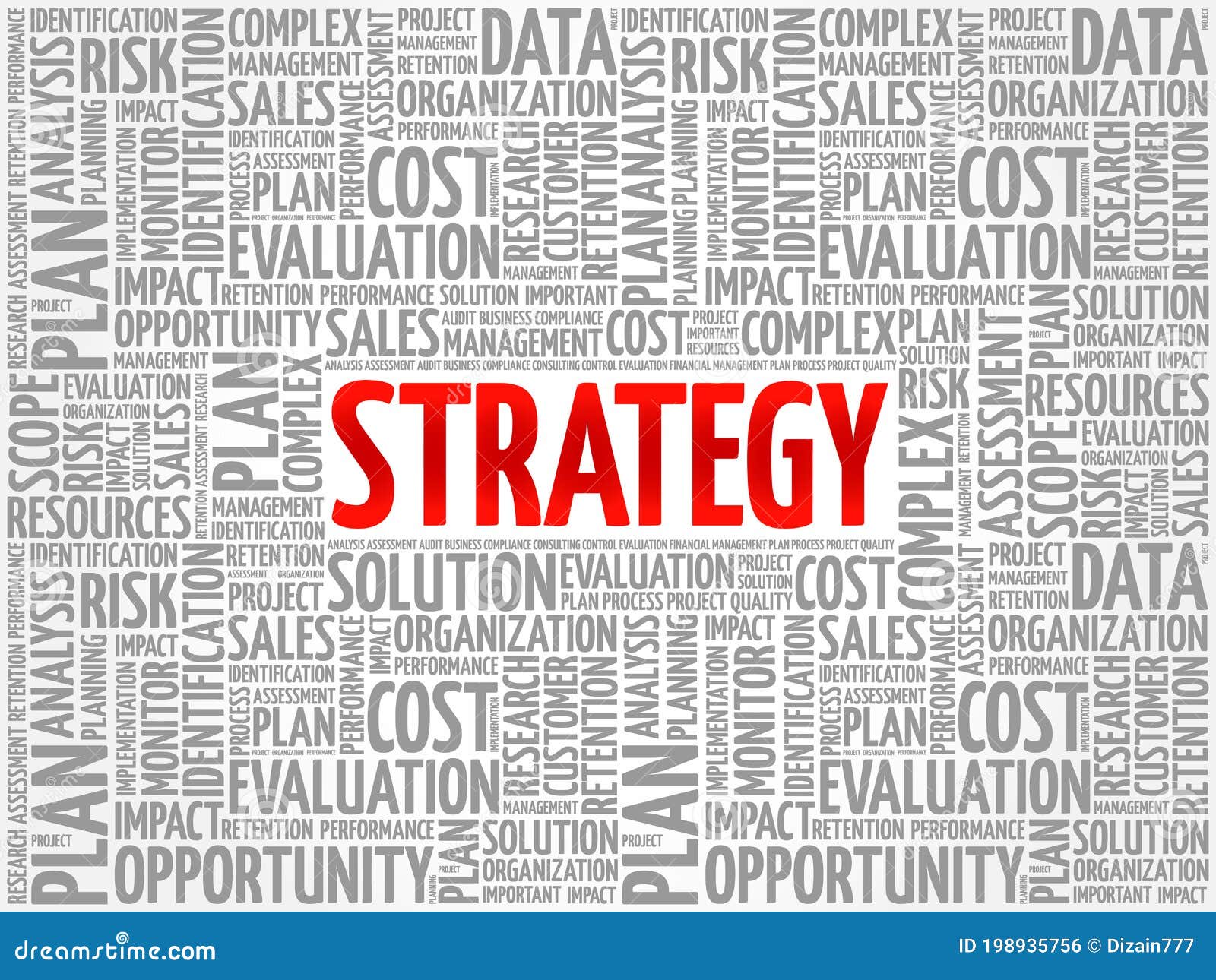 Word Cloud with Strategy Related Tags Stock Illustration - Illustration ...