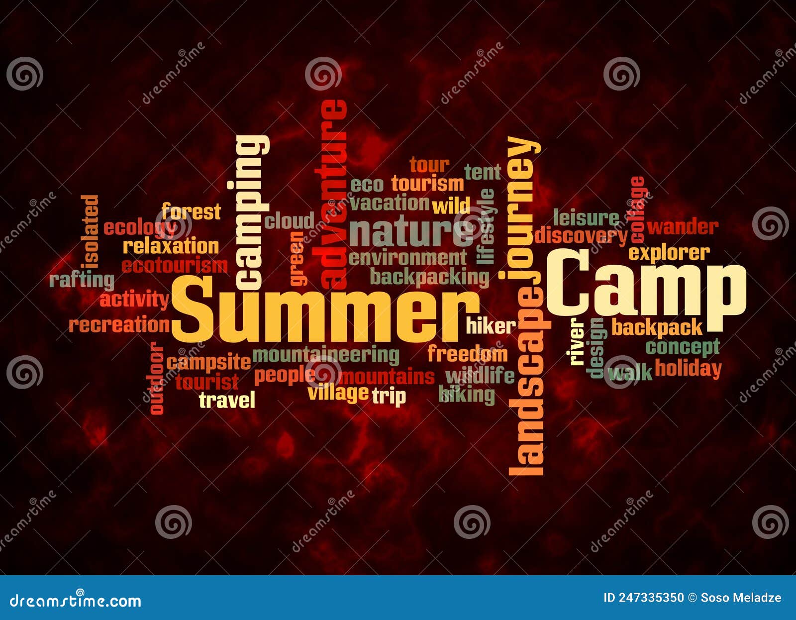 Word Cloud with SUMMER CAMP Concept Create with Text only Stock ...