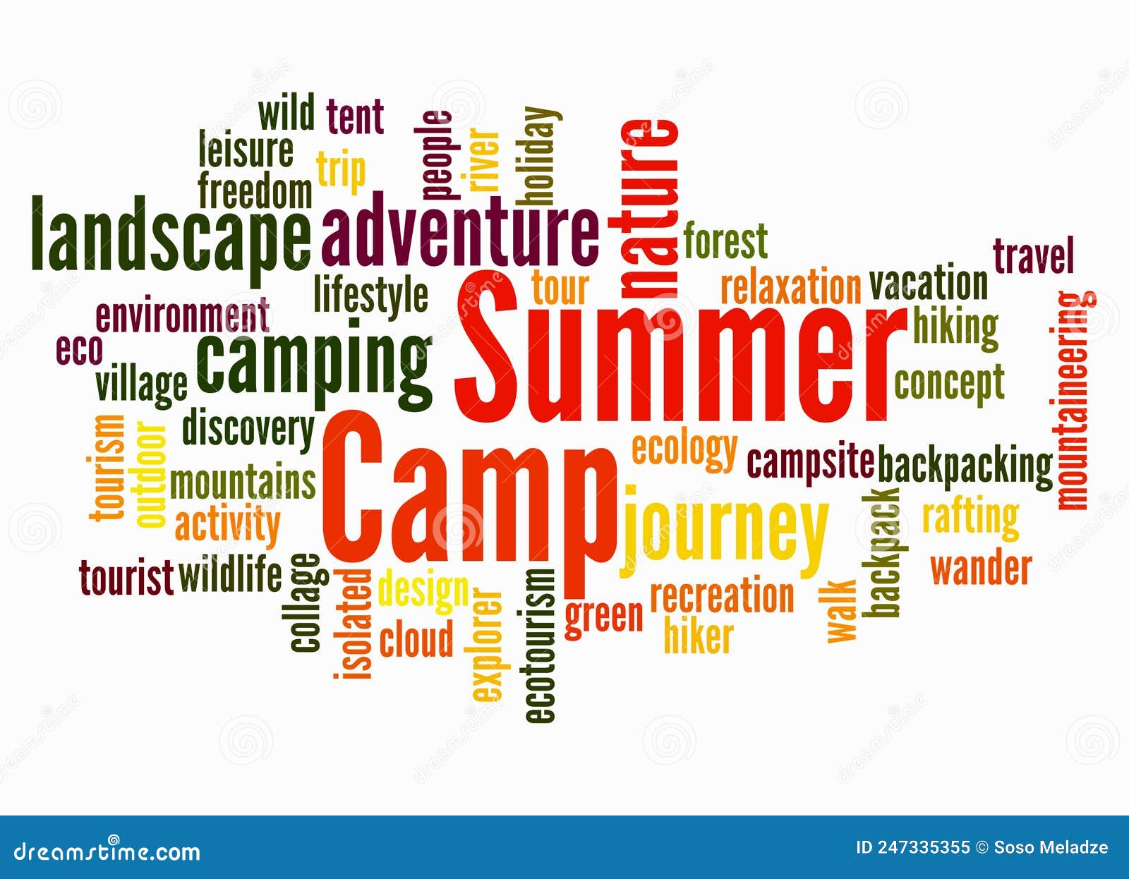 Word Cloud with SUMMER CAMP Concept Create with Text only Stock ...