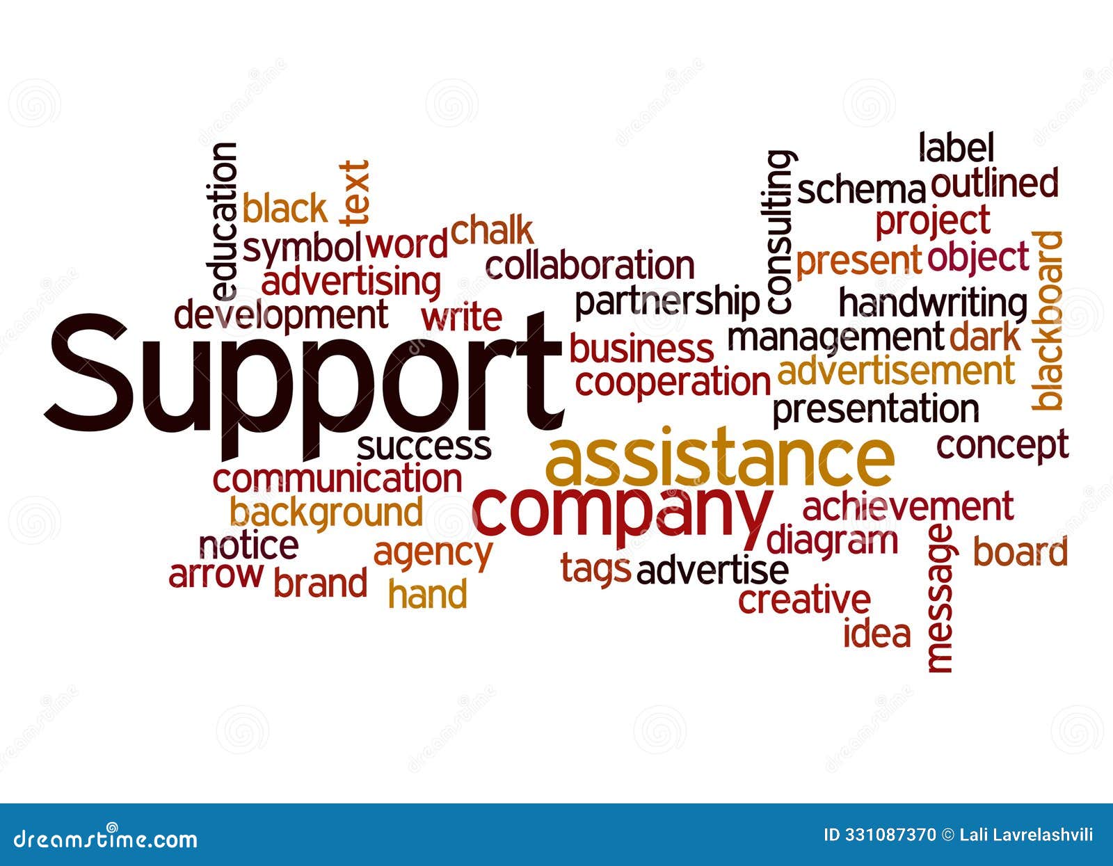 Word Cloud with SUPPORT Concept Stock Photo - Image of handwriting, message: 331087370