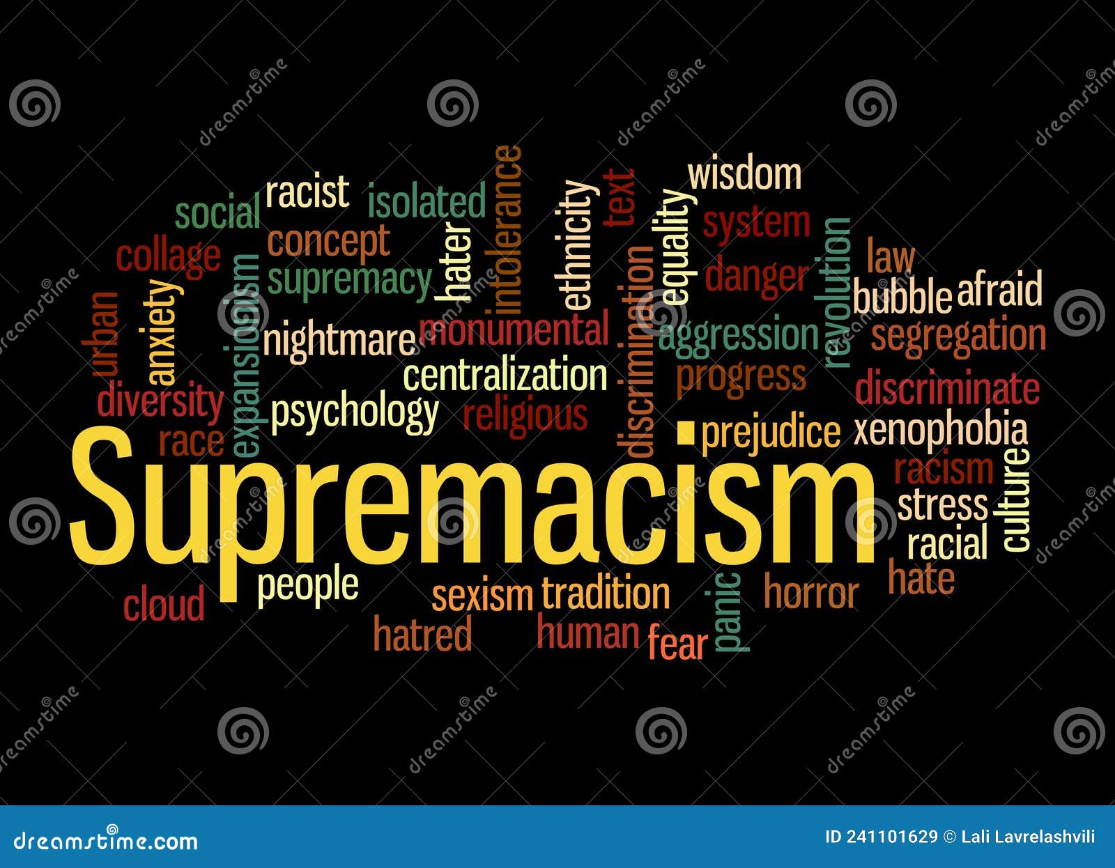 Word Cloud with SUPREMACISM Concept, Isolated on a Black Background ...