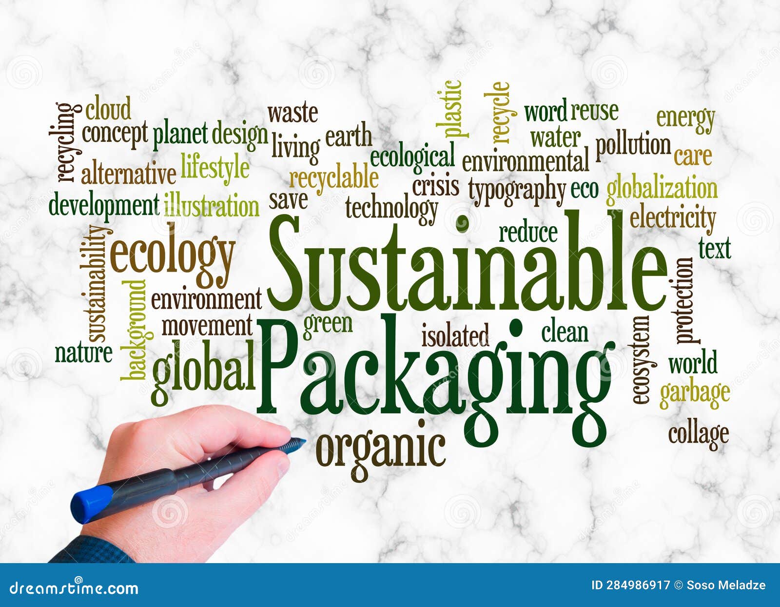 Word Cloud with SUSTAINABLE PACKAGING Concept Create with Text only ...