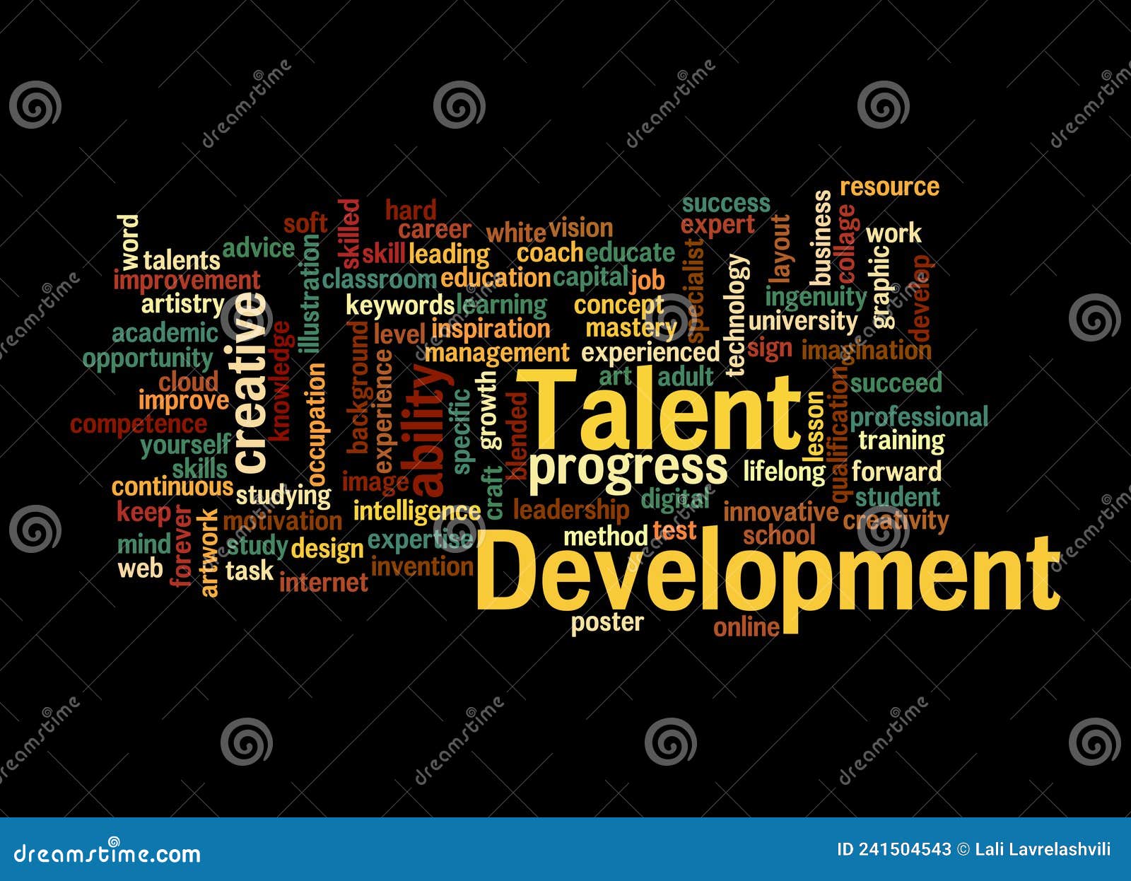 Word Cloud with TALENT DEVELOPMENT Concept, Isolated on a Black ...