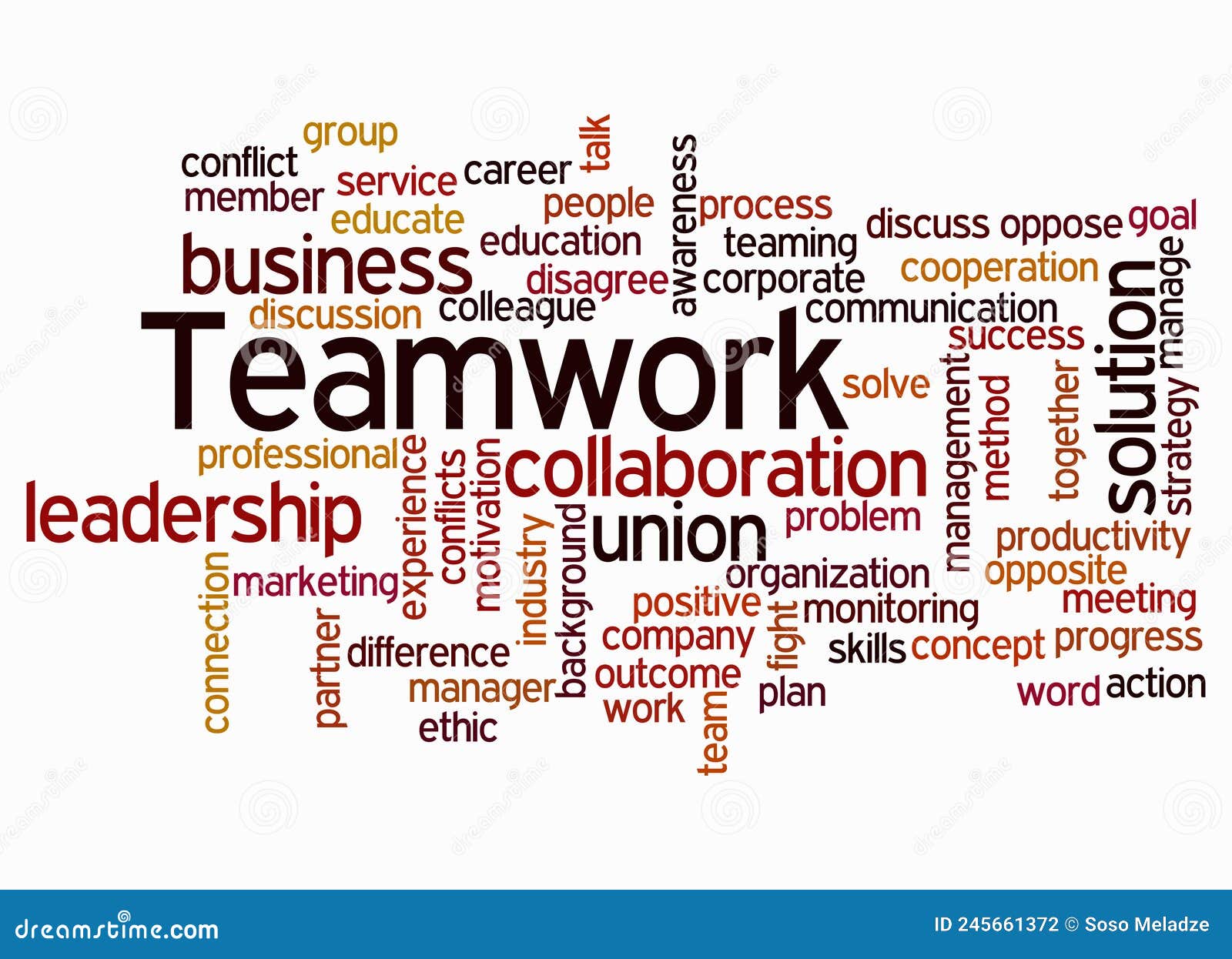 Word Cloud with TEAMWORK Concept Create with Text only Stock ...