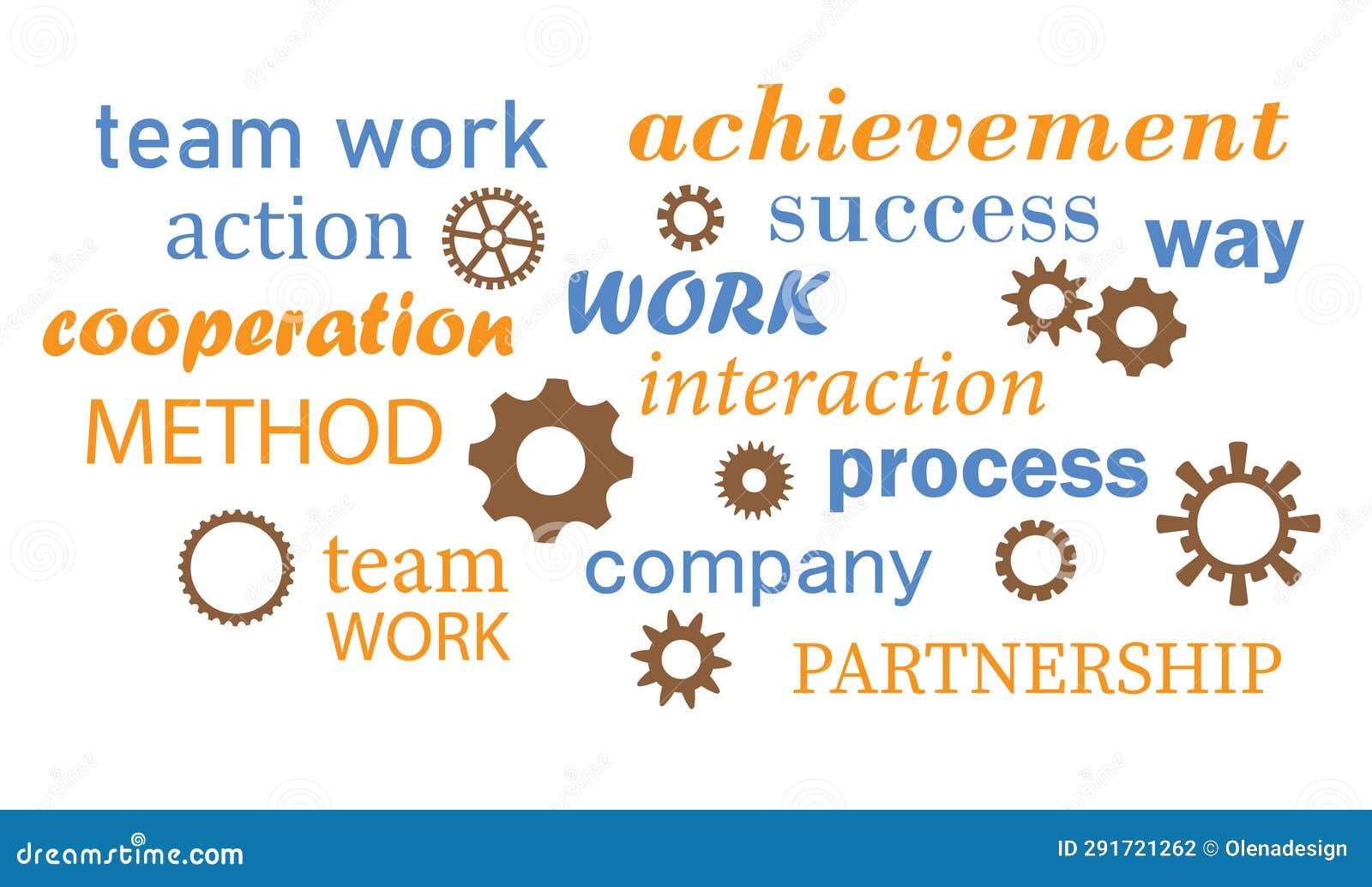 Word Cloud. Teamwork and Process. Orange and Blue. Vector Stock Vector ...