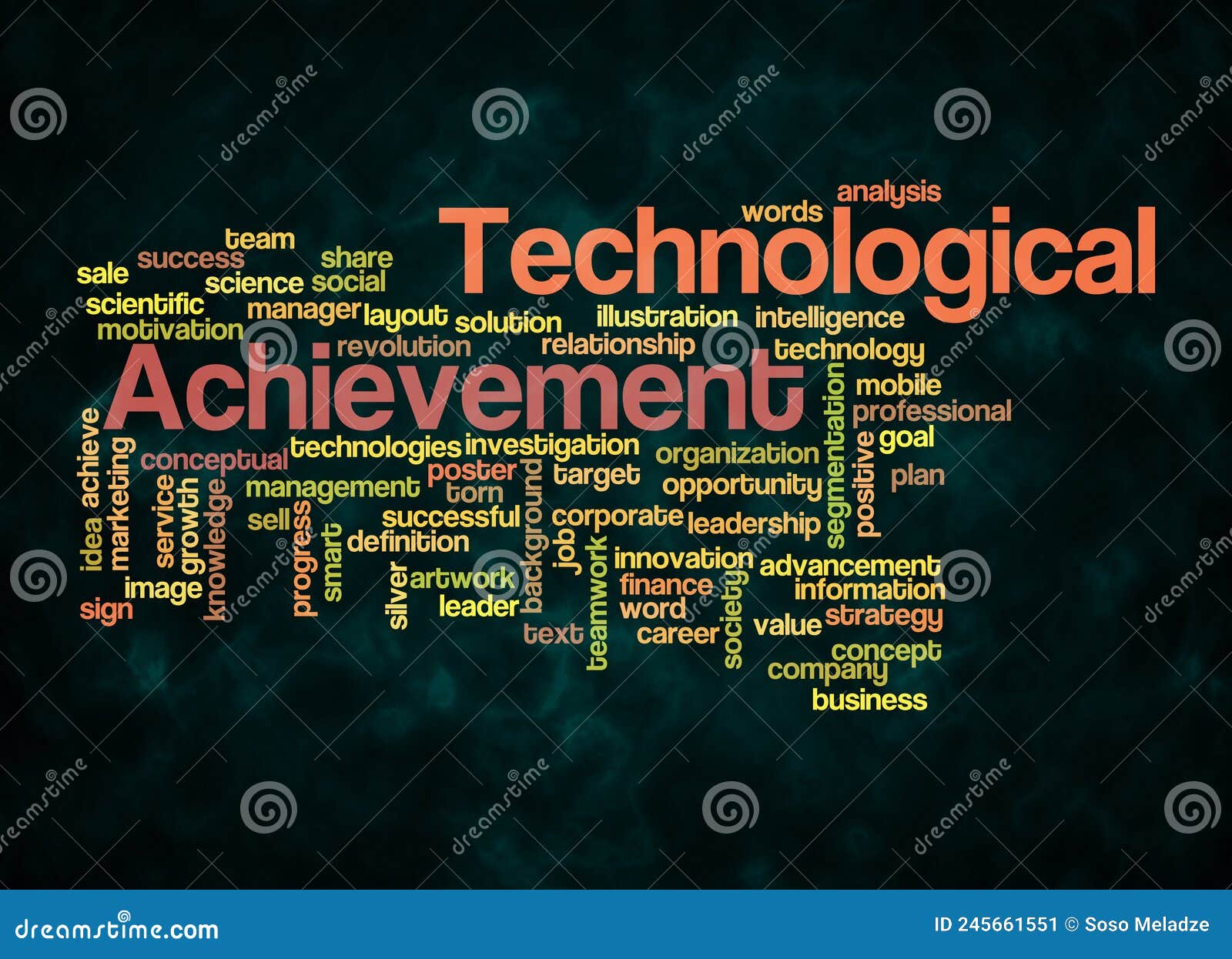 Word Cloud with TECHNOLOGICAL ACHIEVEMENT Concept Create with Text only ...