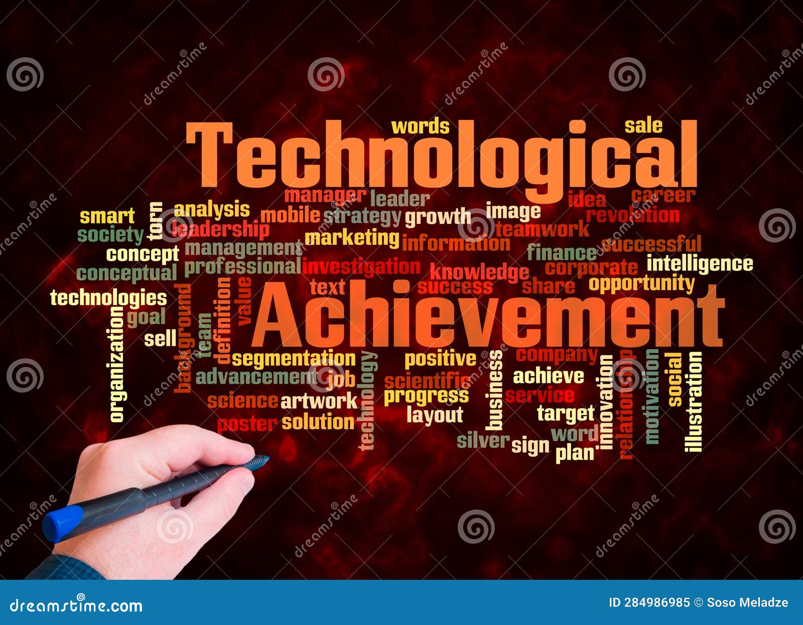 Word Cloud with TECHNOLOGICAL ACHIEVEMENT Concept Create with Text only ...