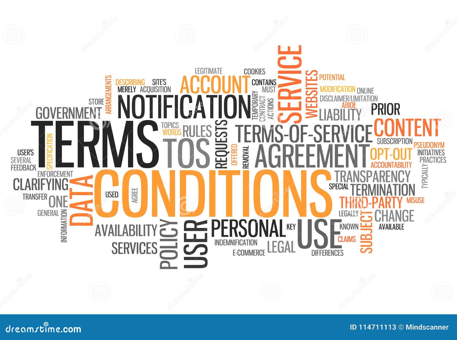 Word Cloud Terms and Conditions Stock Illustration - Illustration of ...