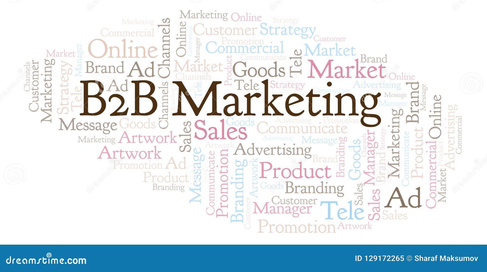 Word Cloud with Text B2B Marketing. Stock Illustration - Illustration ...