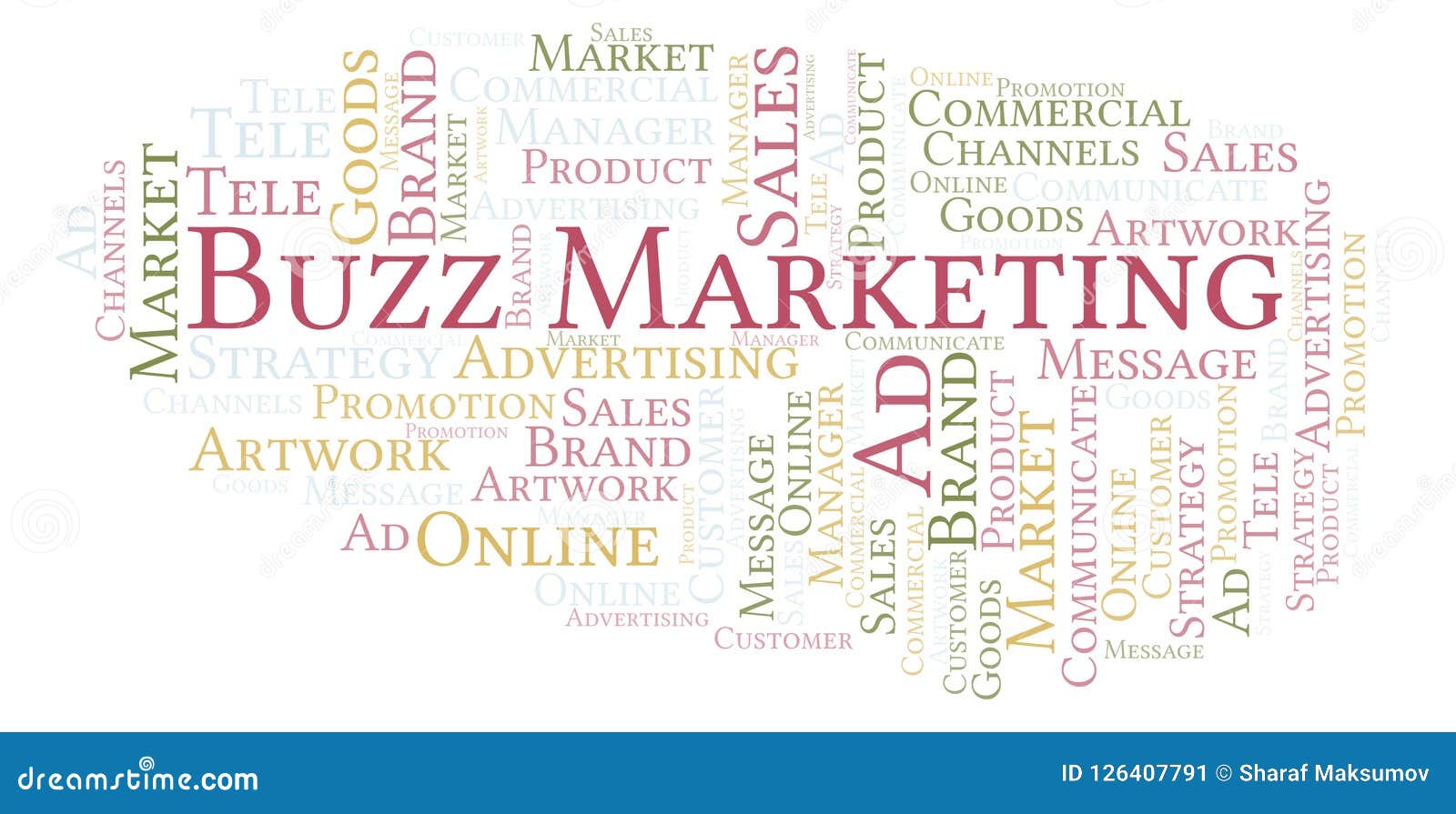 Word Cloud with Text Buzz Marketing. Stock Illustration - Illustration ...