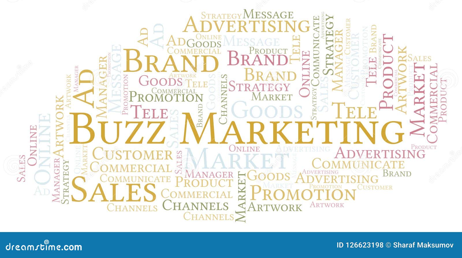 Word Cloud with Text Buzz Marketing. Stock Illustration - Illustration ...