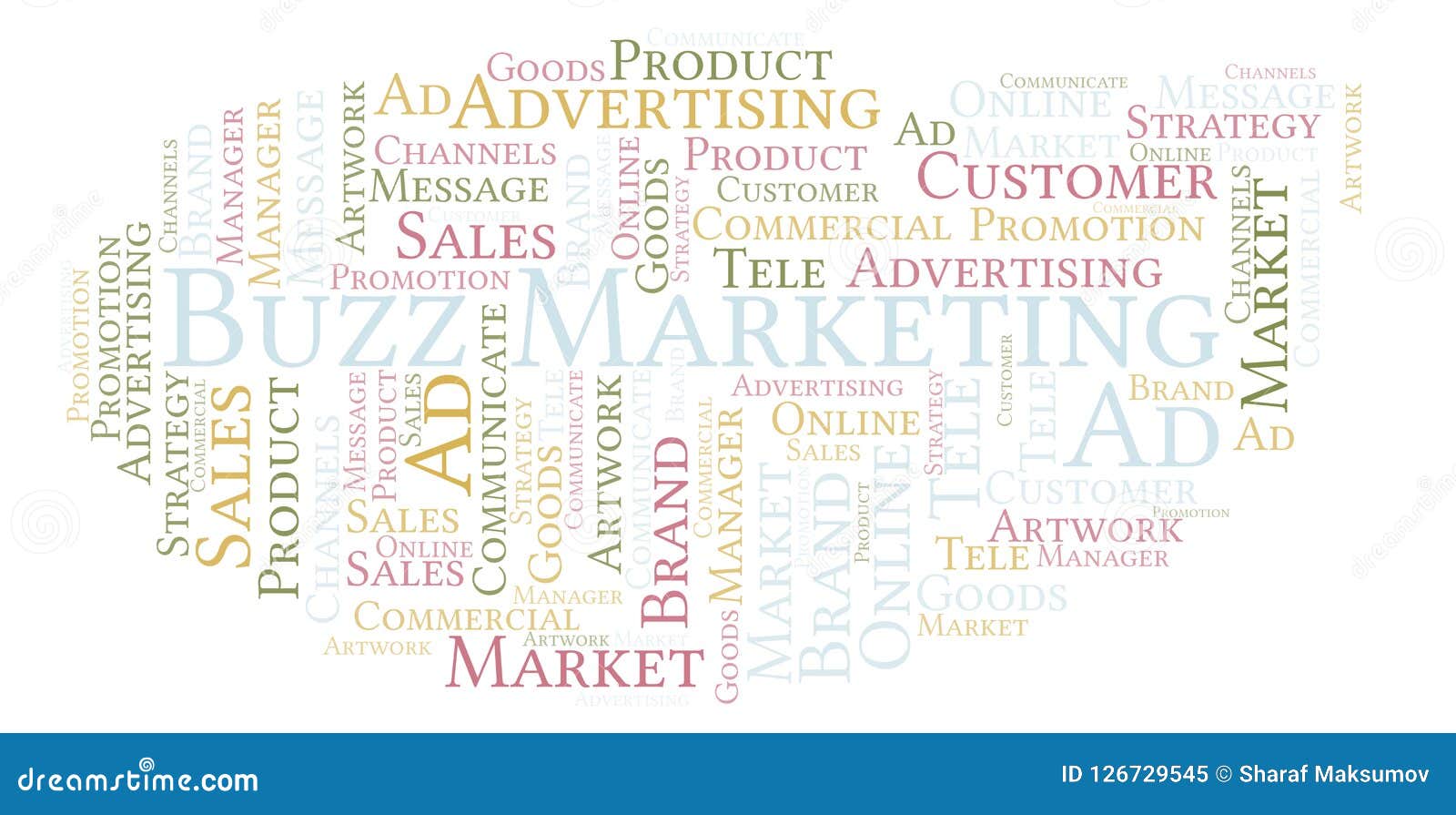 Word Cloud with Text Buzz Marketing. Stock Illustration - Illustration ...