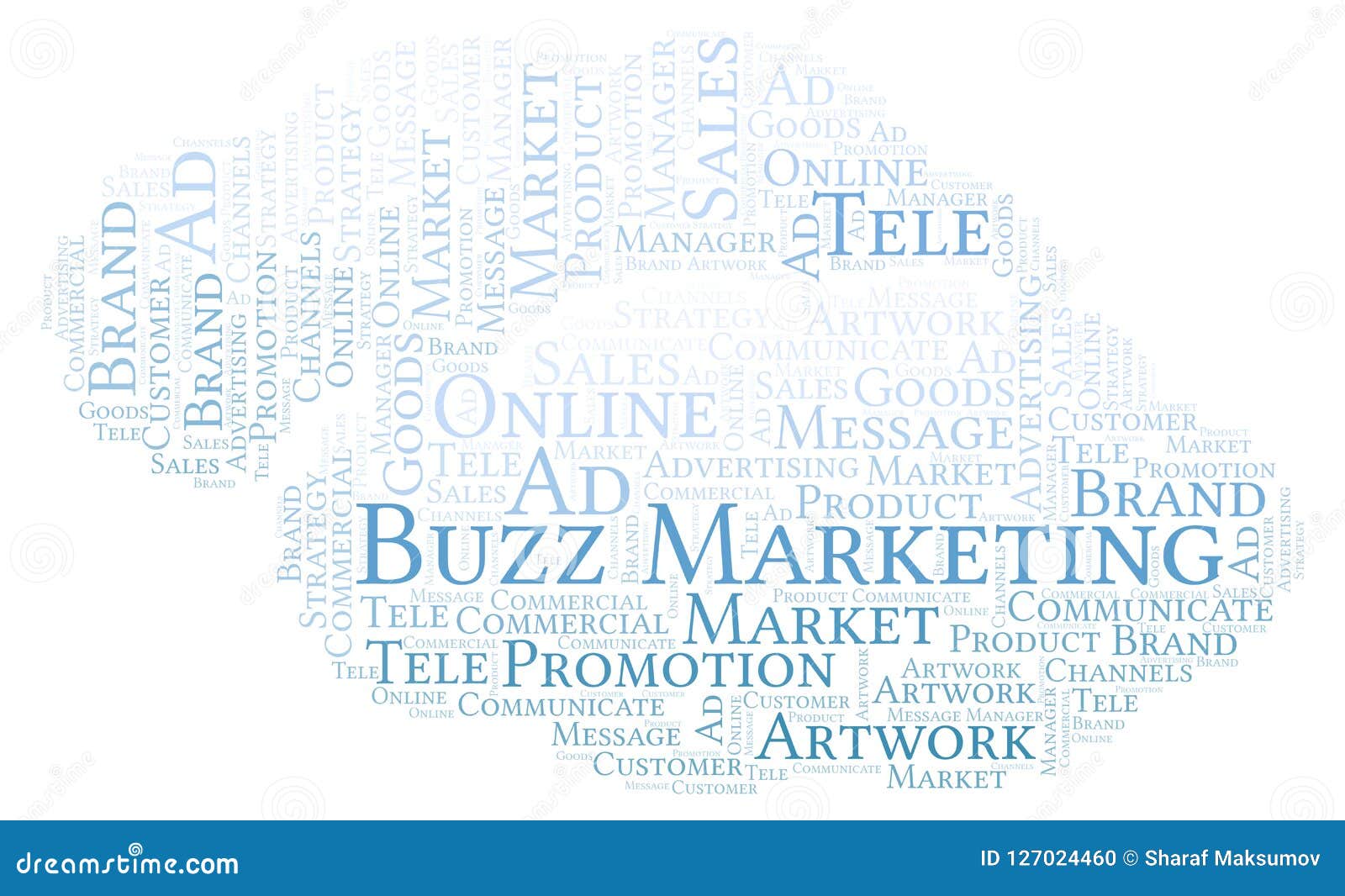 Word Cloud with Text Buzz Marketing. Stock Illustration - Illustration ...