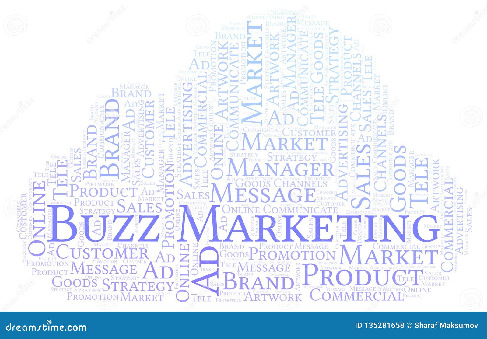 Word Cloud with Text Buzz Marketing Stock Illustration - Illustration ...