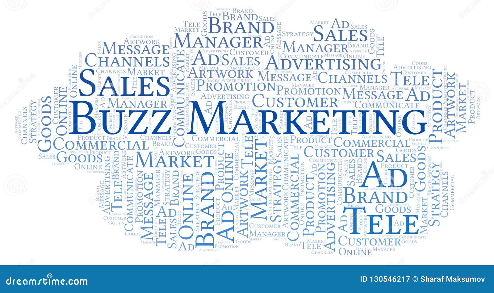 Word Cloud with Text Buzz Marketing. Stock Illustration - Illustration ...