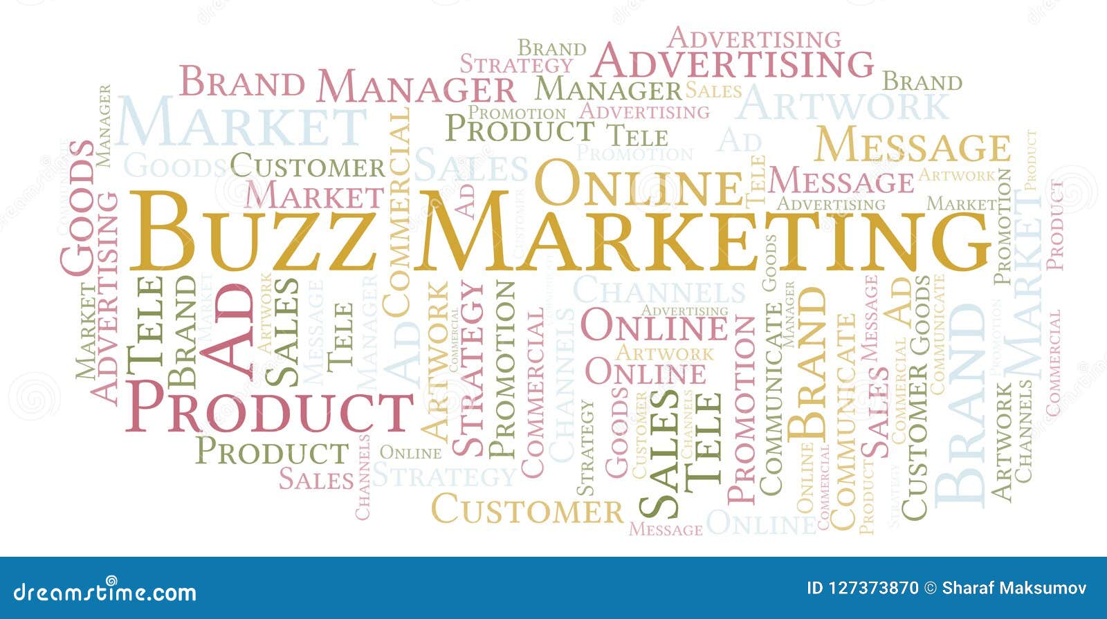 Word Cloud with Text Buzz Marketing. Stock Illustration - Illustration ...