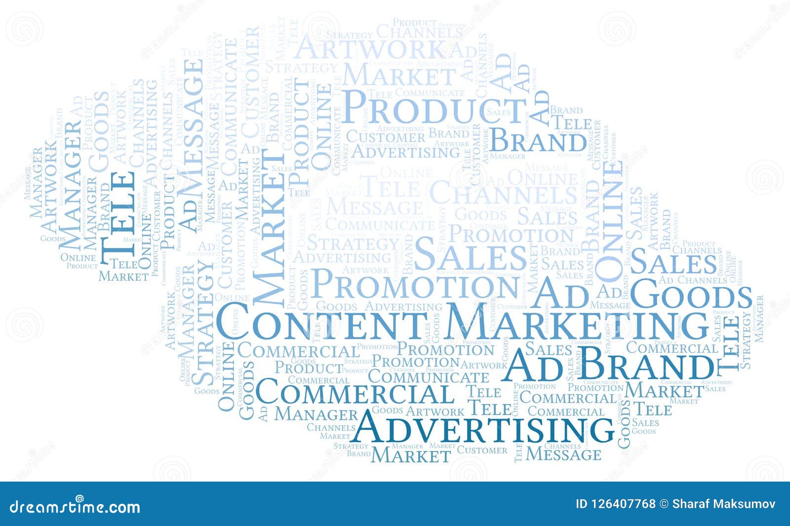 Word Cloud with Text Content Marketing. Stock Illustration ...