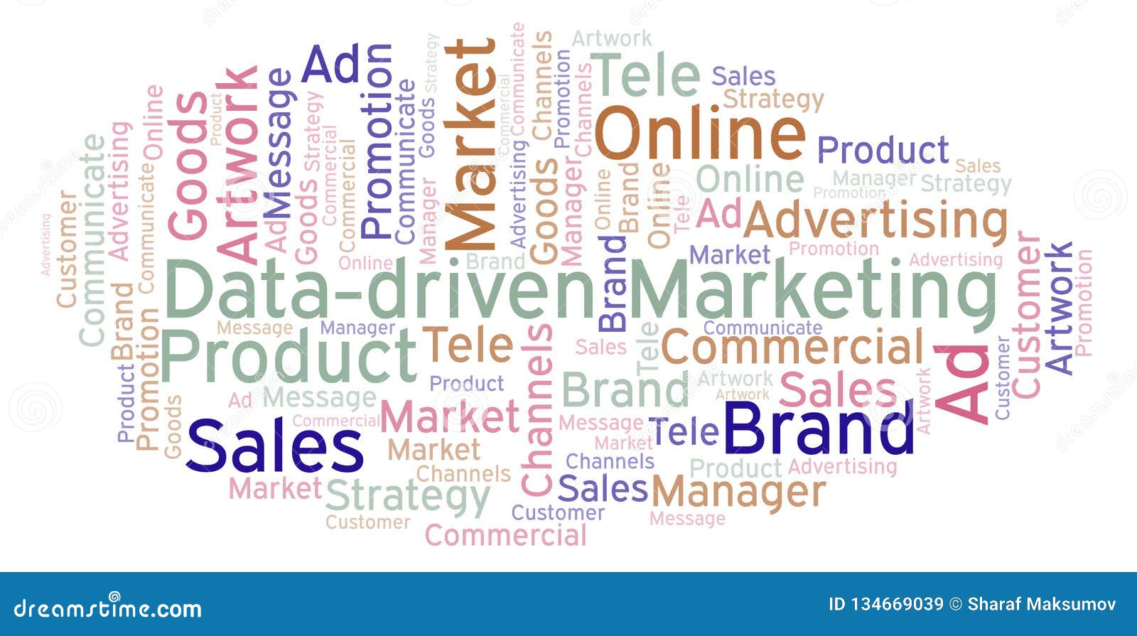 Word Cloud with Text Data-driven Marketing Stock Illustration ...