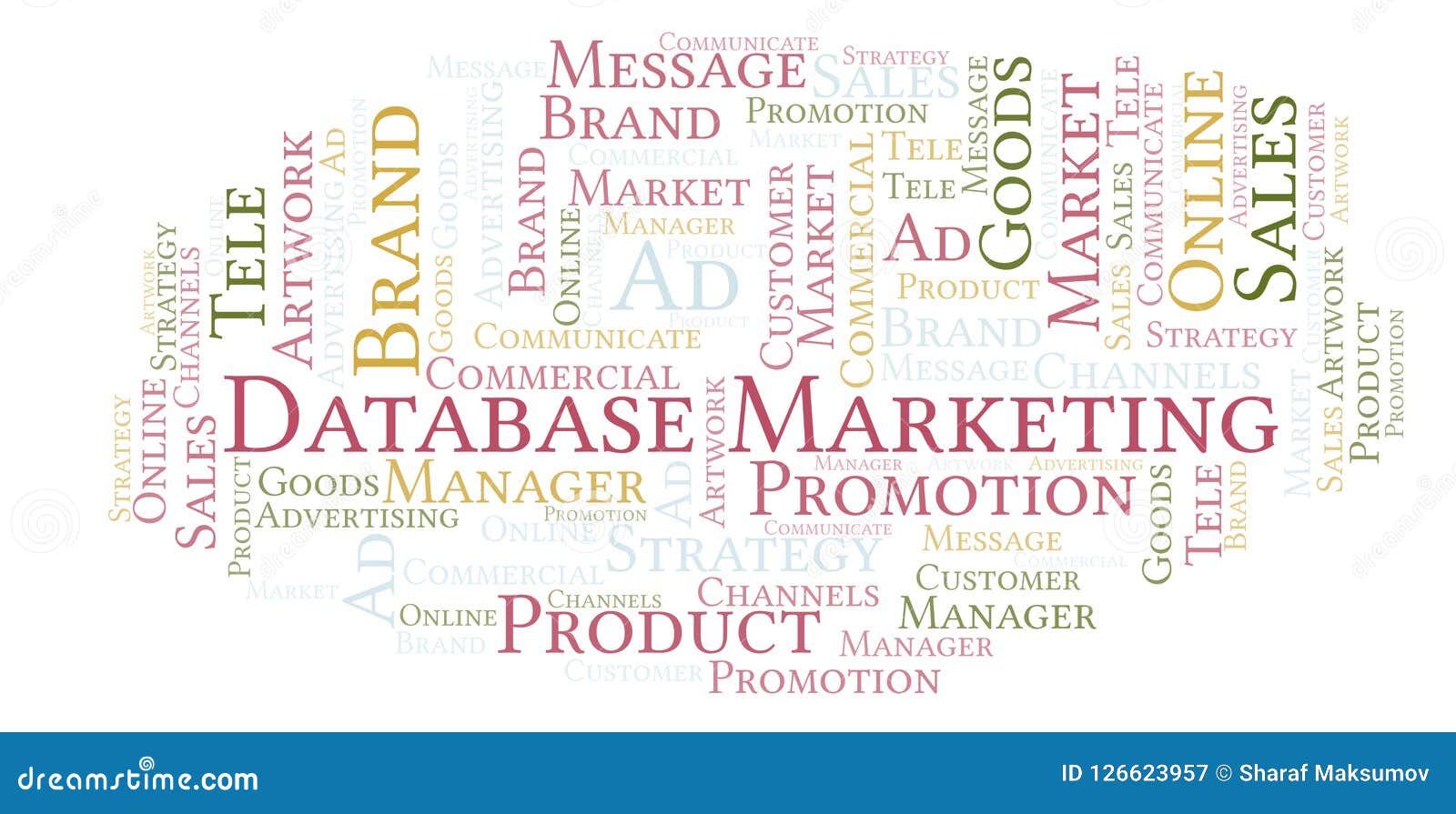 Word Cloud with Text Database Marketing. Stock Illustration ...