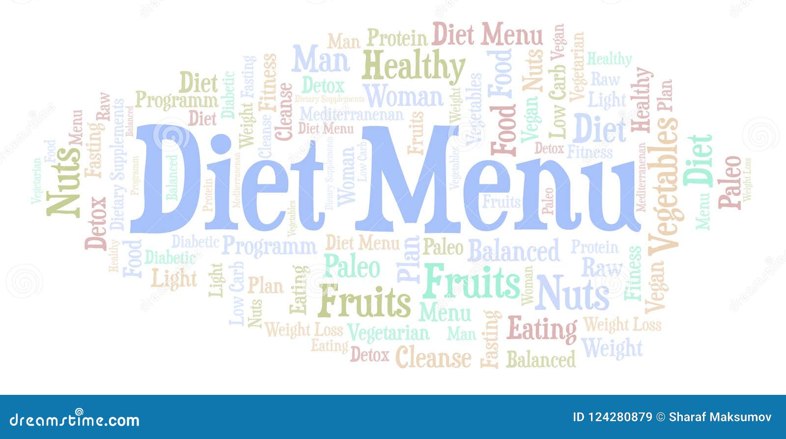 Word Cloud with Text Diet Menu on a White Background. Stock ...