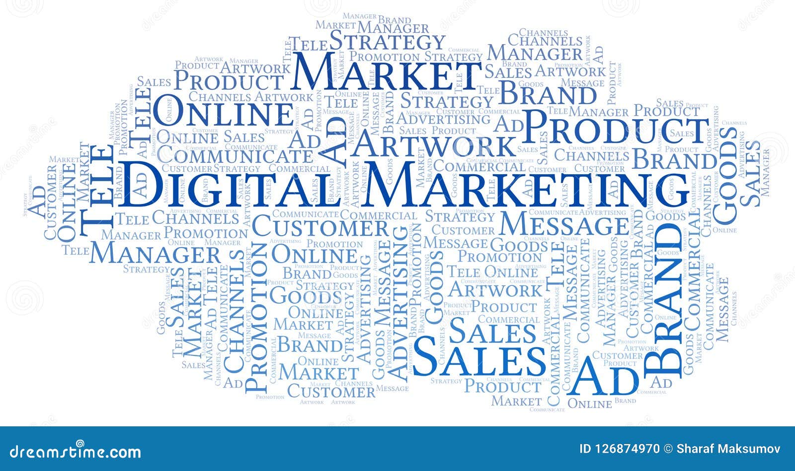 Word Cloud with Text Digital Marketing. Stock Illustration ...
