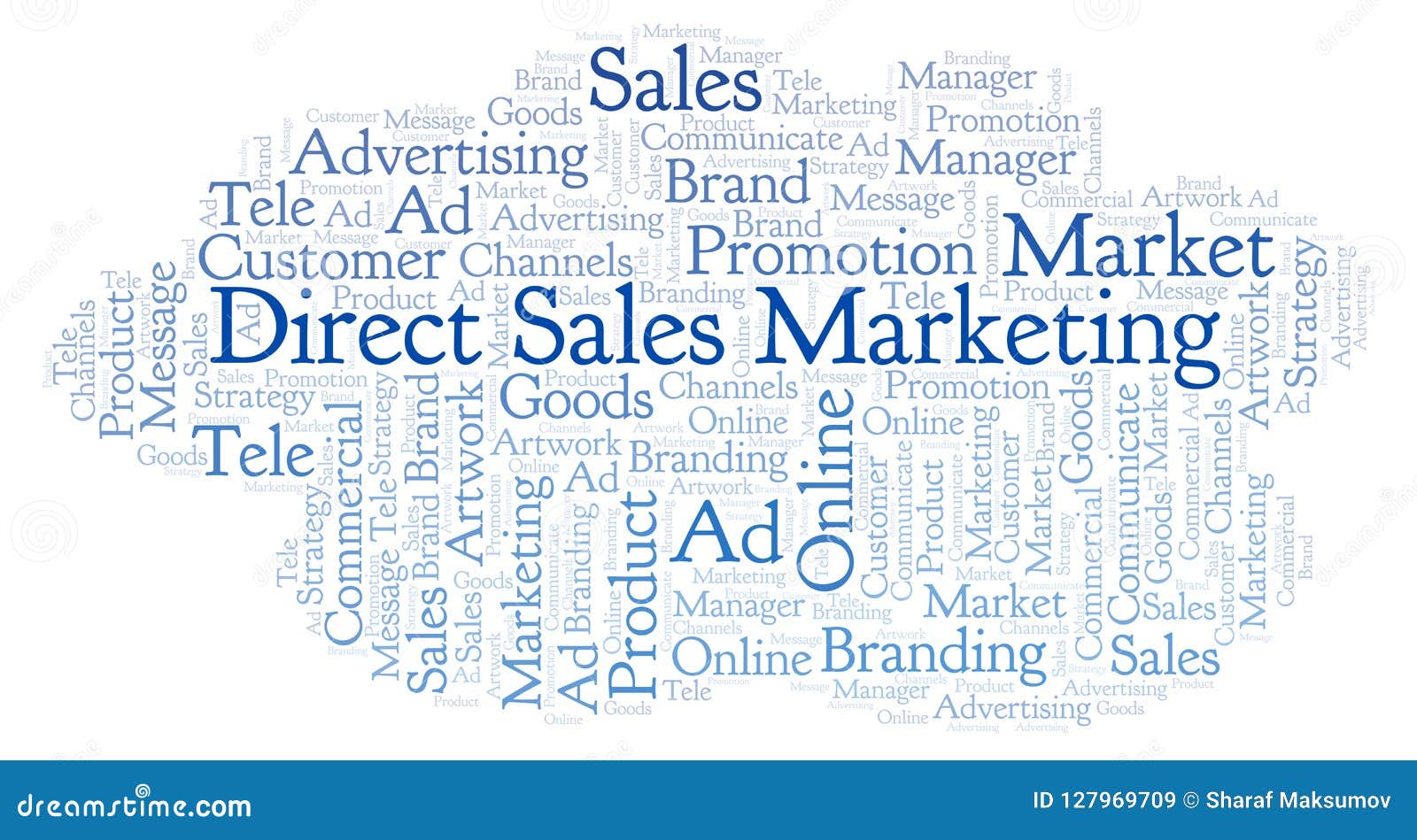 Word Cloud with Text Direct Sales Marketing. Stock Illustration ...
