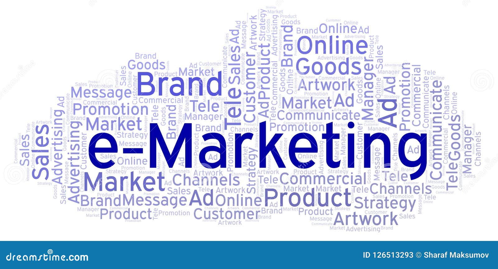 Word Cloud with Text E-Marketing. Stock Illustration - Illustration of ...