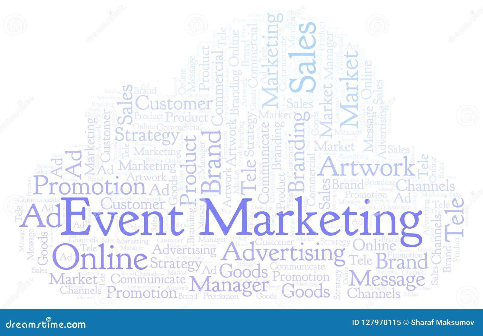 Word Cloud with Text Event Marketing. Stock Illustration - Illustration ...
